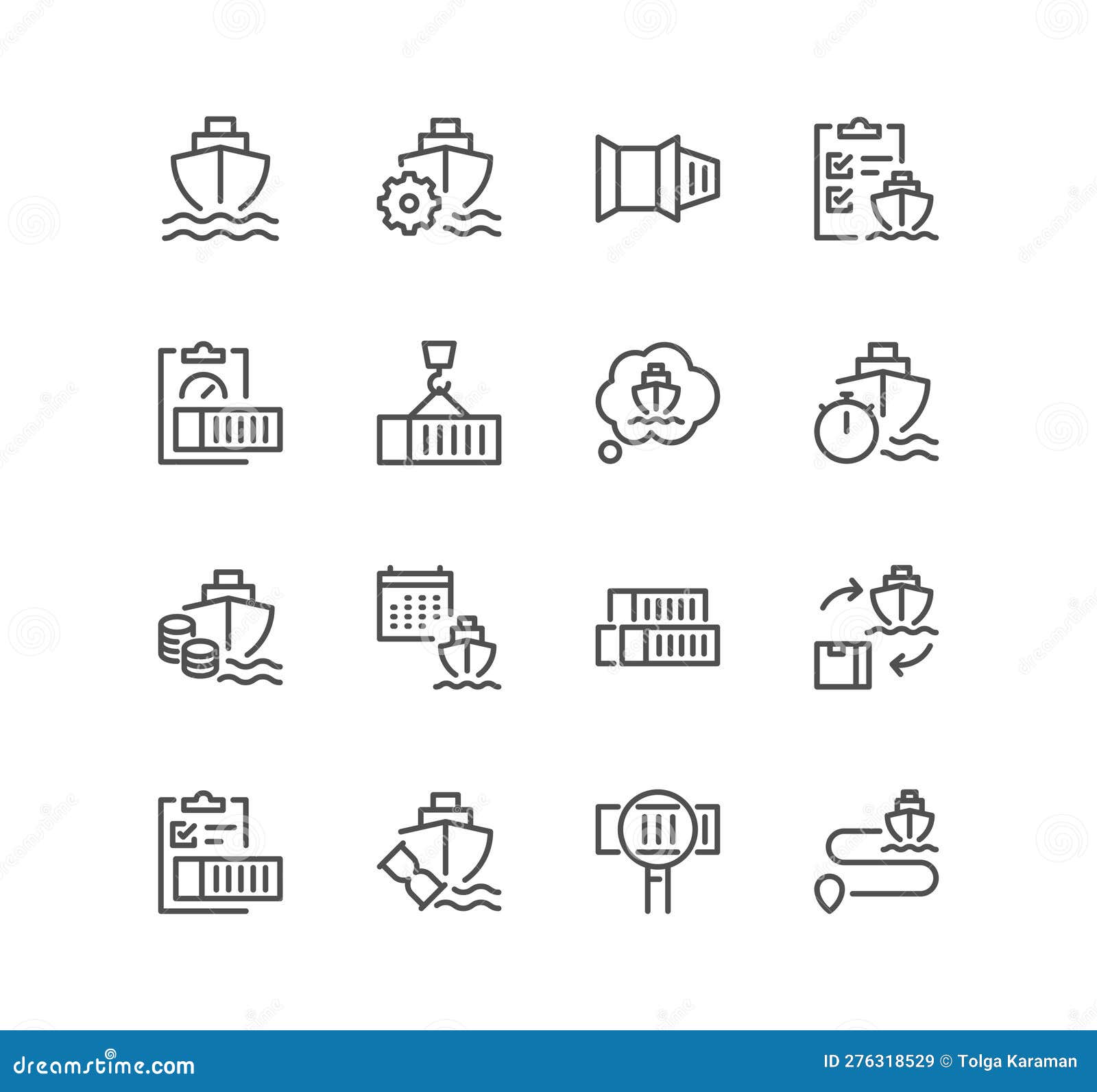 Set of Logistics Related Icons. Stock Vector - Illustration of cranes ...