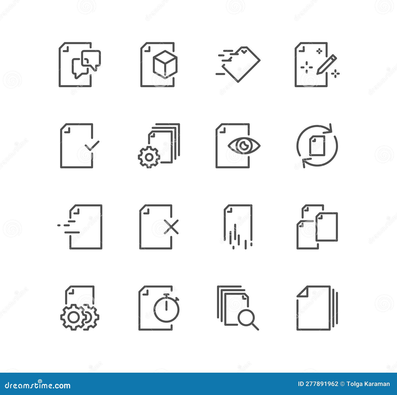 Set of Document Flow Management Icons. Stock Vector - Illustration of ...