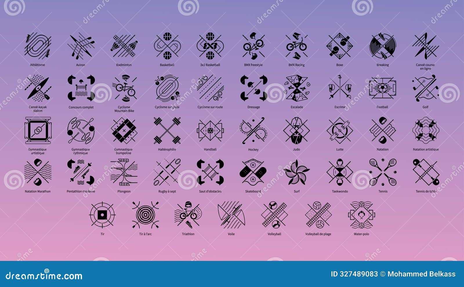 Pictogrammes Olympics Games Paris 2024 Black Symbol Logo Stock Vector ...