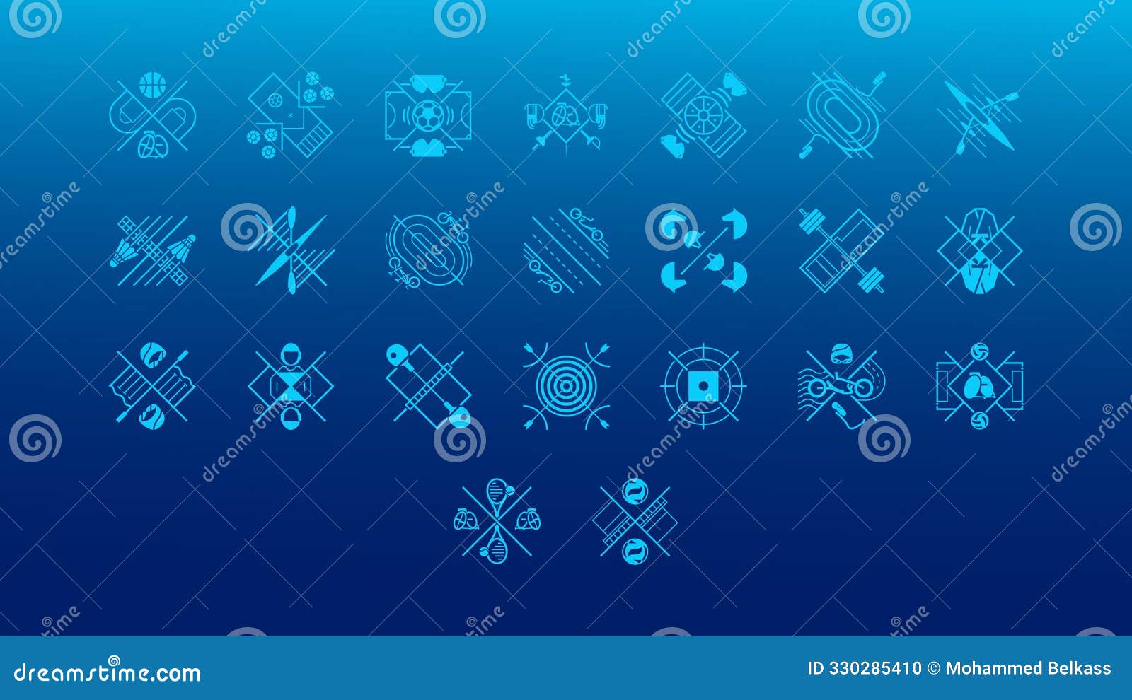 Pictogrammes Paralympics Games Paris 2024 Blue Cyan Stock Vector ...