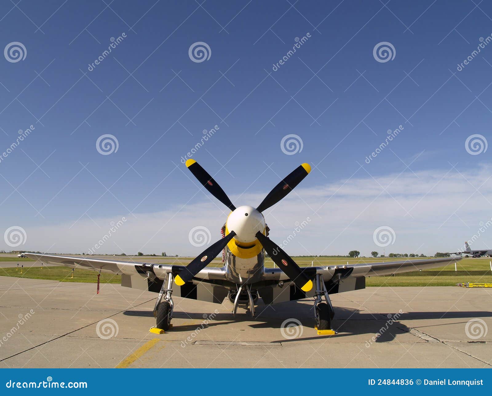 P-51 Mustang frontal view stock photo. Image of minot - 24844836