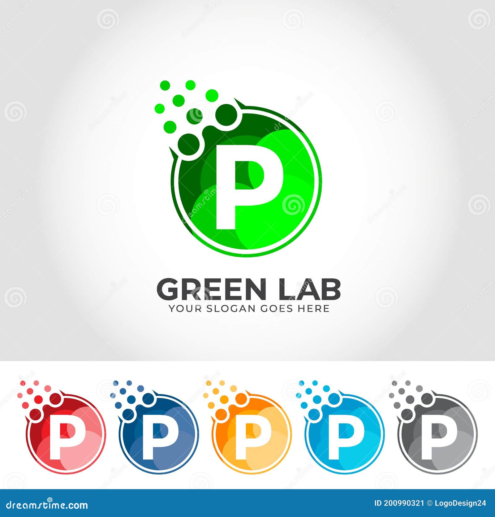 P Alphabet Lab Creative Logo Design Concept Stock Vector - Illustration ...