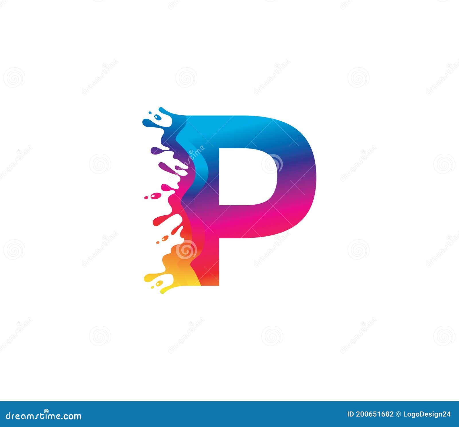 P Alphabet Painting Logo Design Concept Stock Vector - Illustration of ...