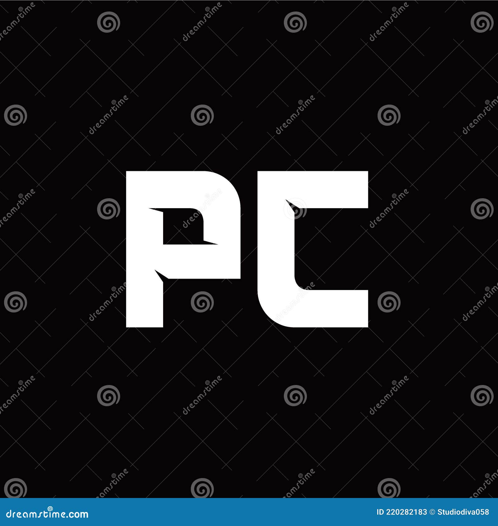 P C Letter Monogram Style Initial Logo Template Stock Illustration ...
