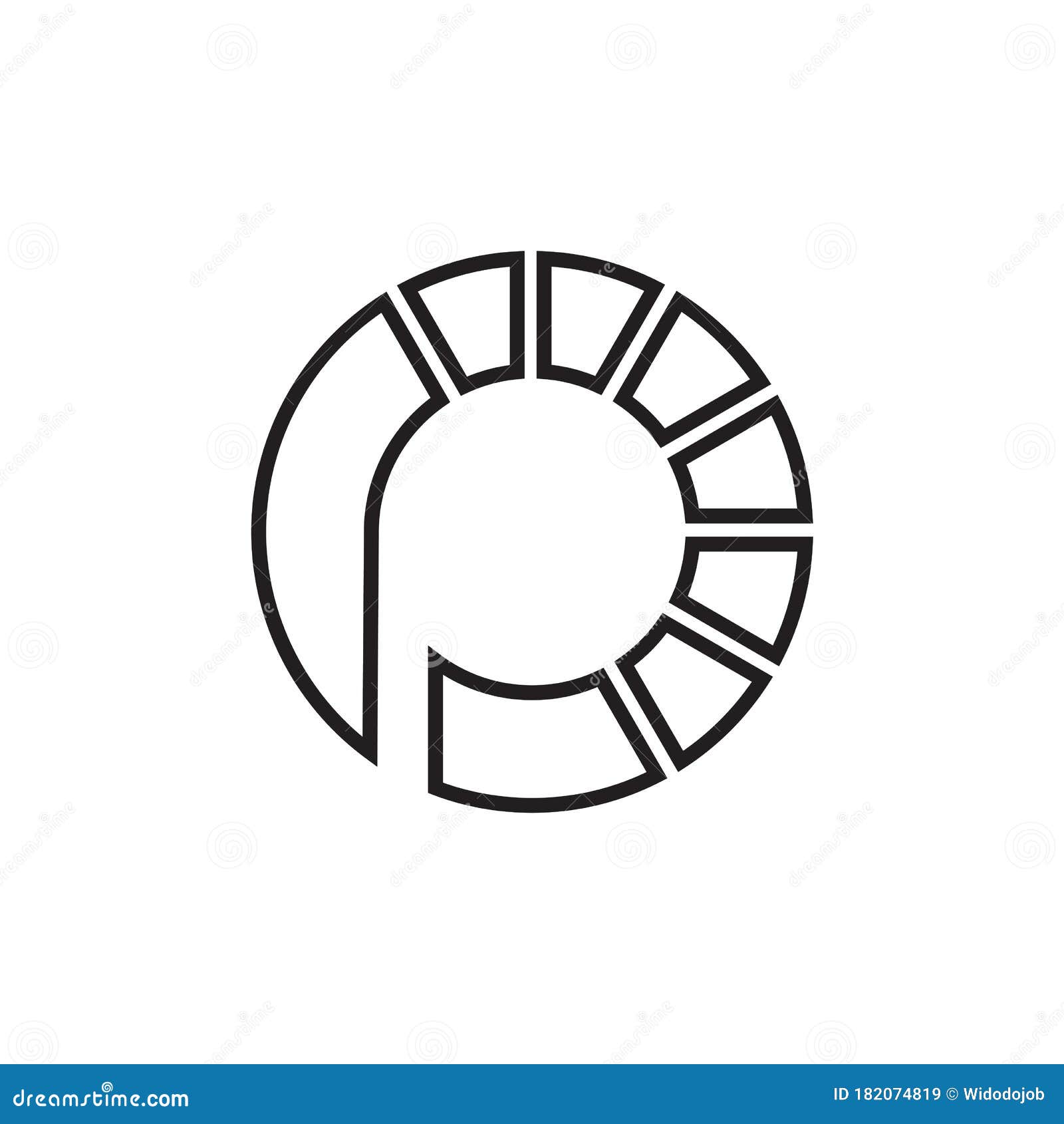 P Circle Lines Logo Design Vector Stock Vector - Illustration of ...