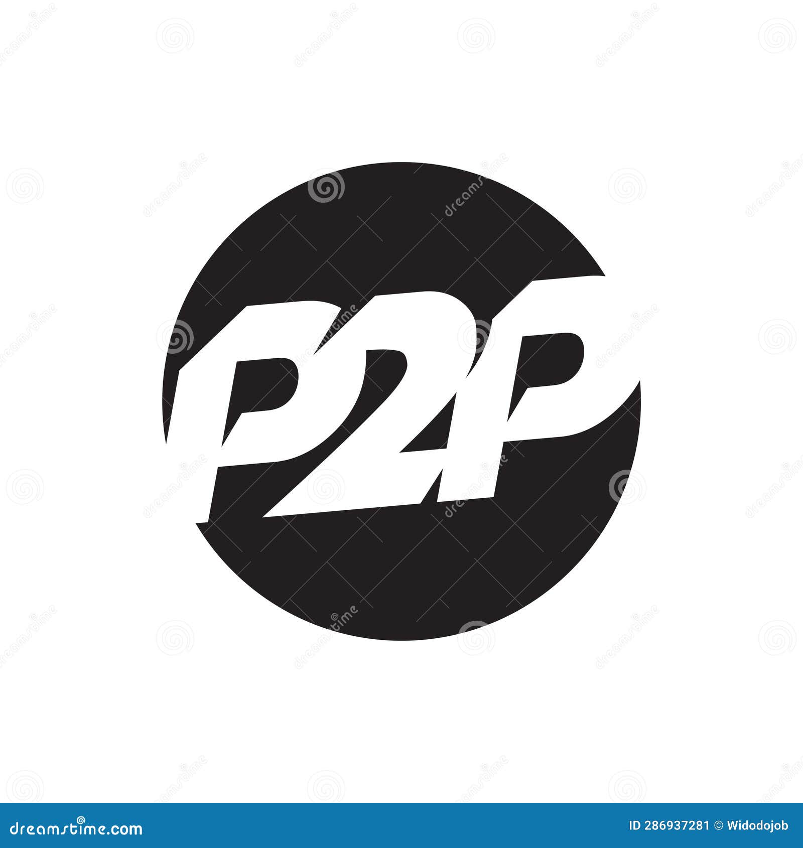 P2P Circle Logo Design Vector Illustration Stock Illustration ...