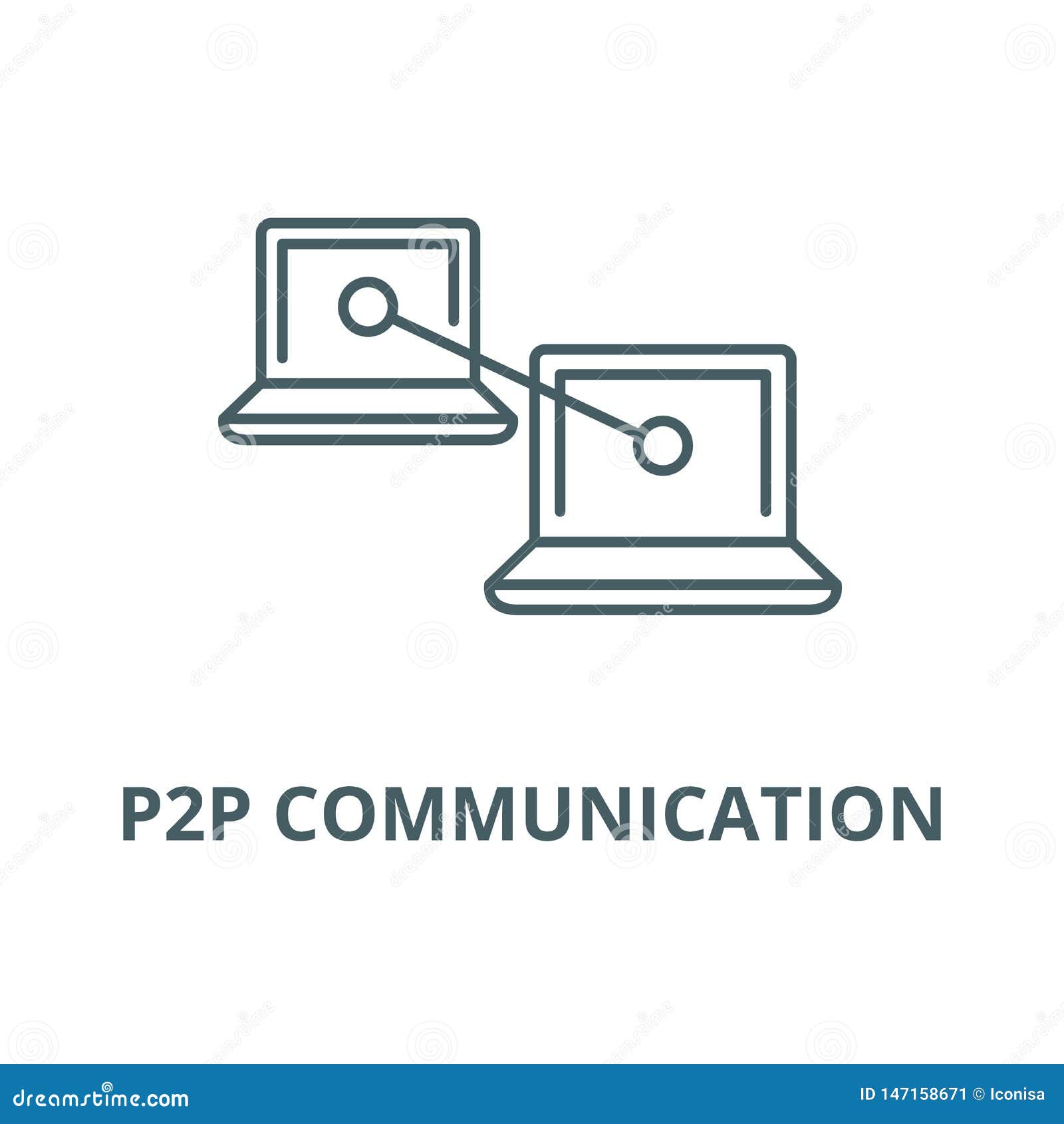 P2p Communication Vector Line Icon, Linear Concept, Outline Sign ...