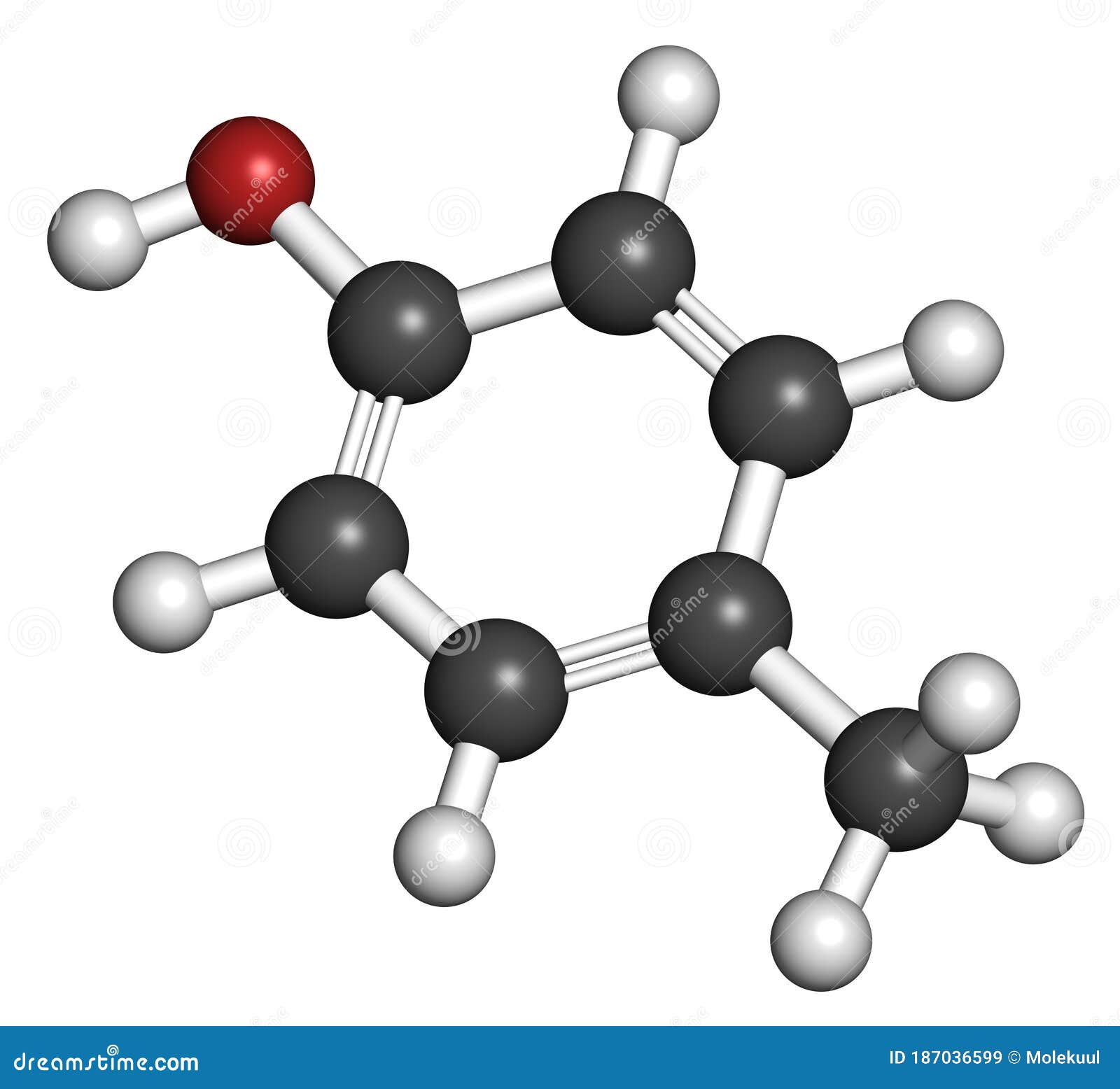 P-cresol (para-cresol, 4-methylphenol) Molecule. Component of Human ...