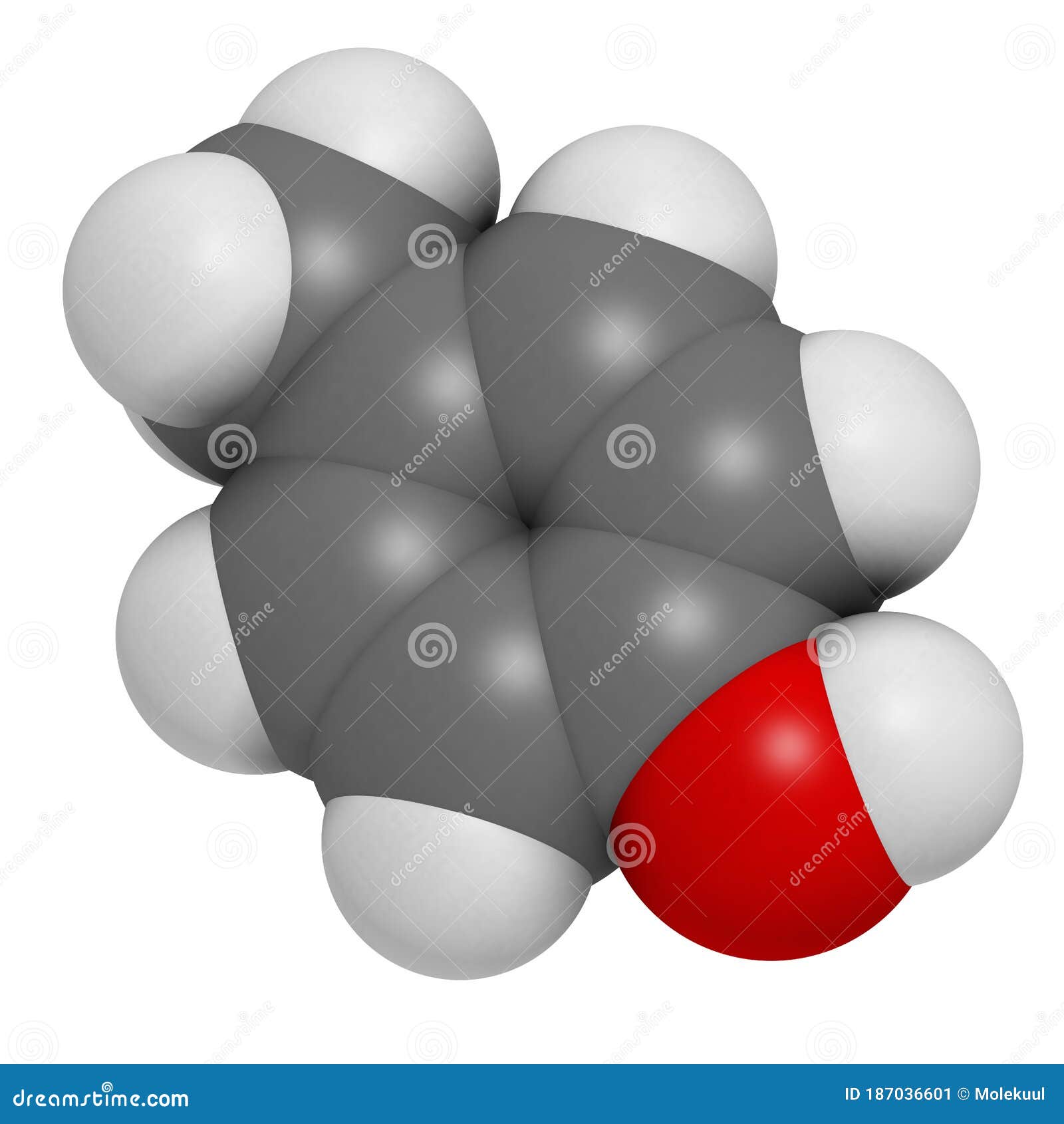 P-cresol (para-cresol, 4-methylphenol) Molecule. Component of Human ...