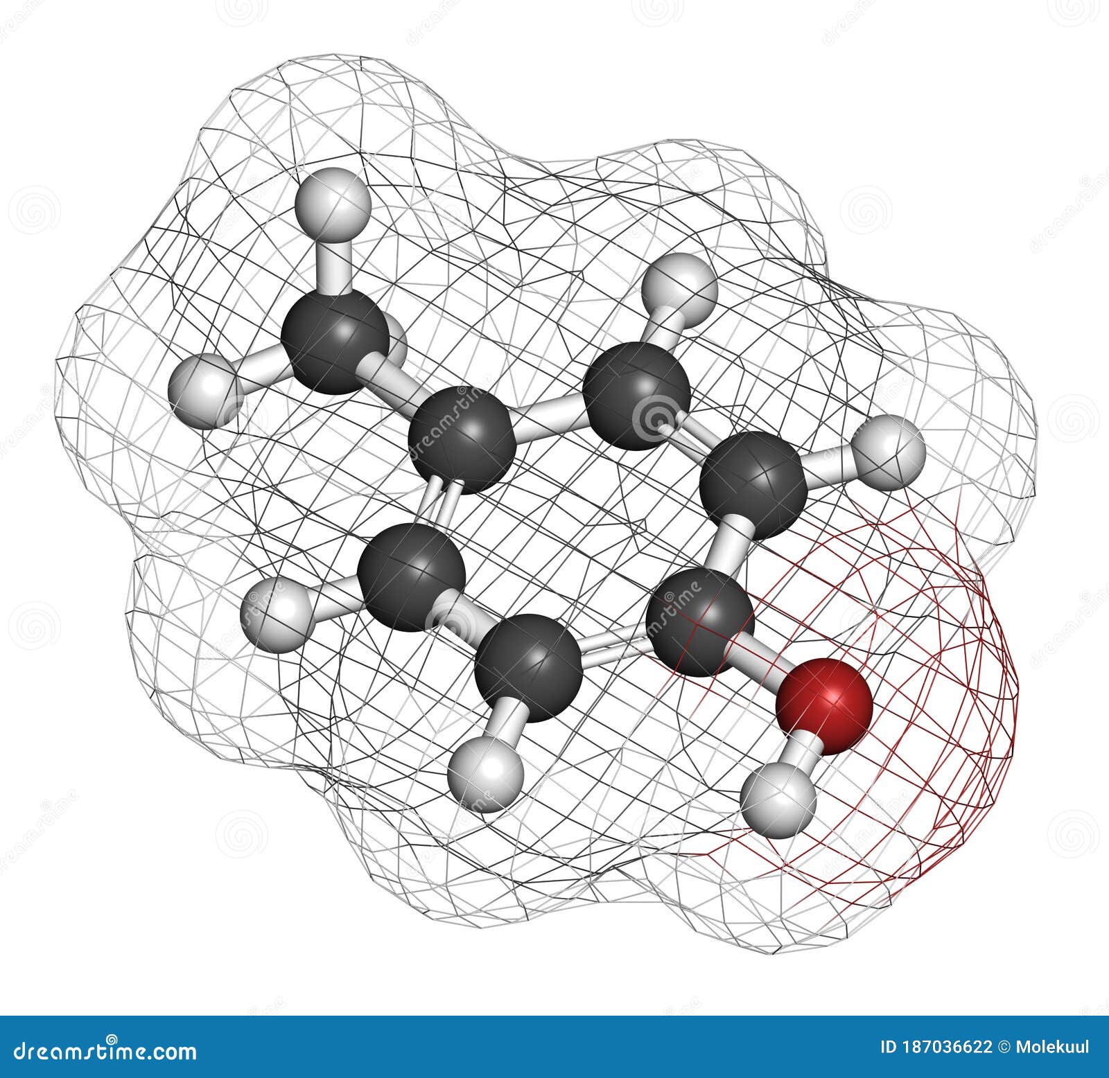 P-cresol (para-cresol, 4-methylphenol) Molecule. Component of Human ...
