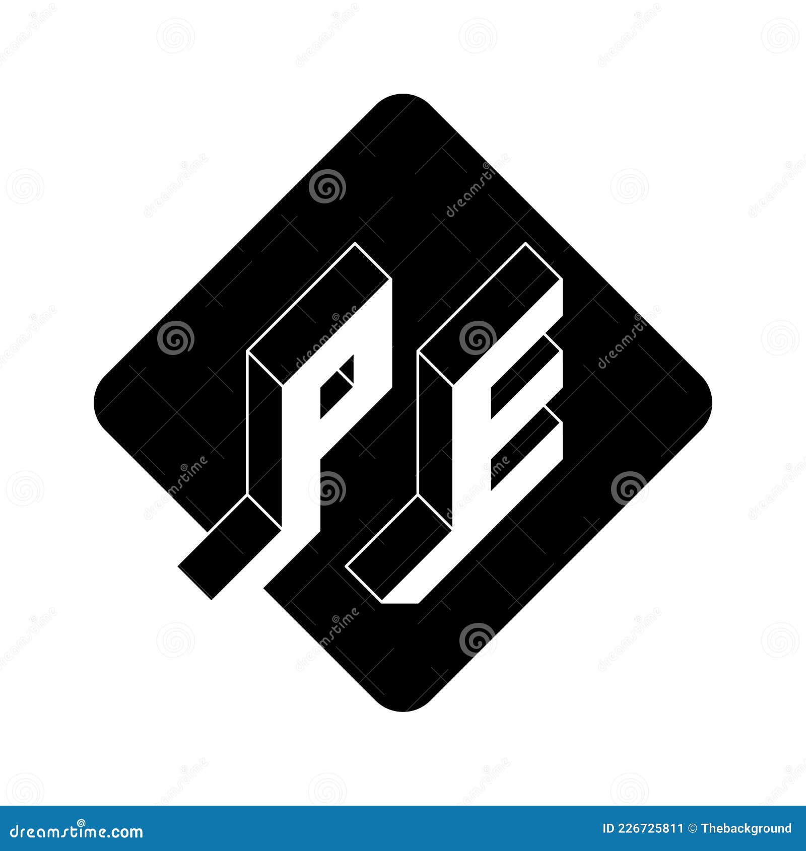 P and E - Monogram or Logotype. Isometric 3d Font for Design. PE - 2 ...