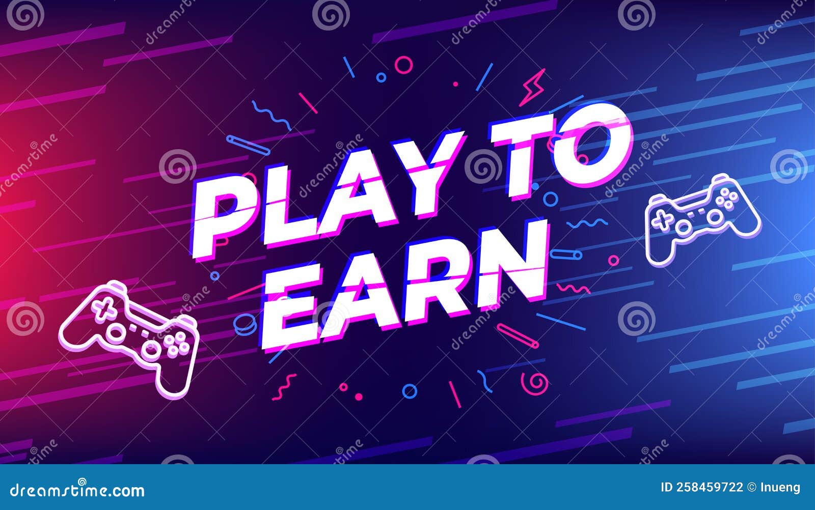 P2E, Play To Earn Text with Game Controller Stock Vector - Illustration ...