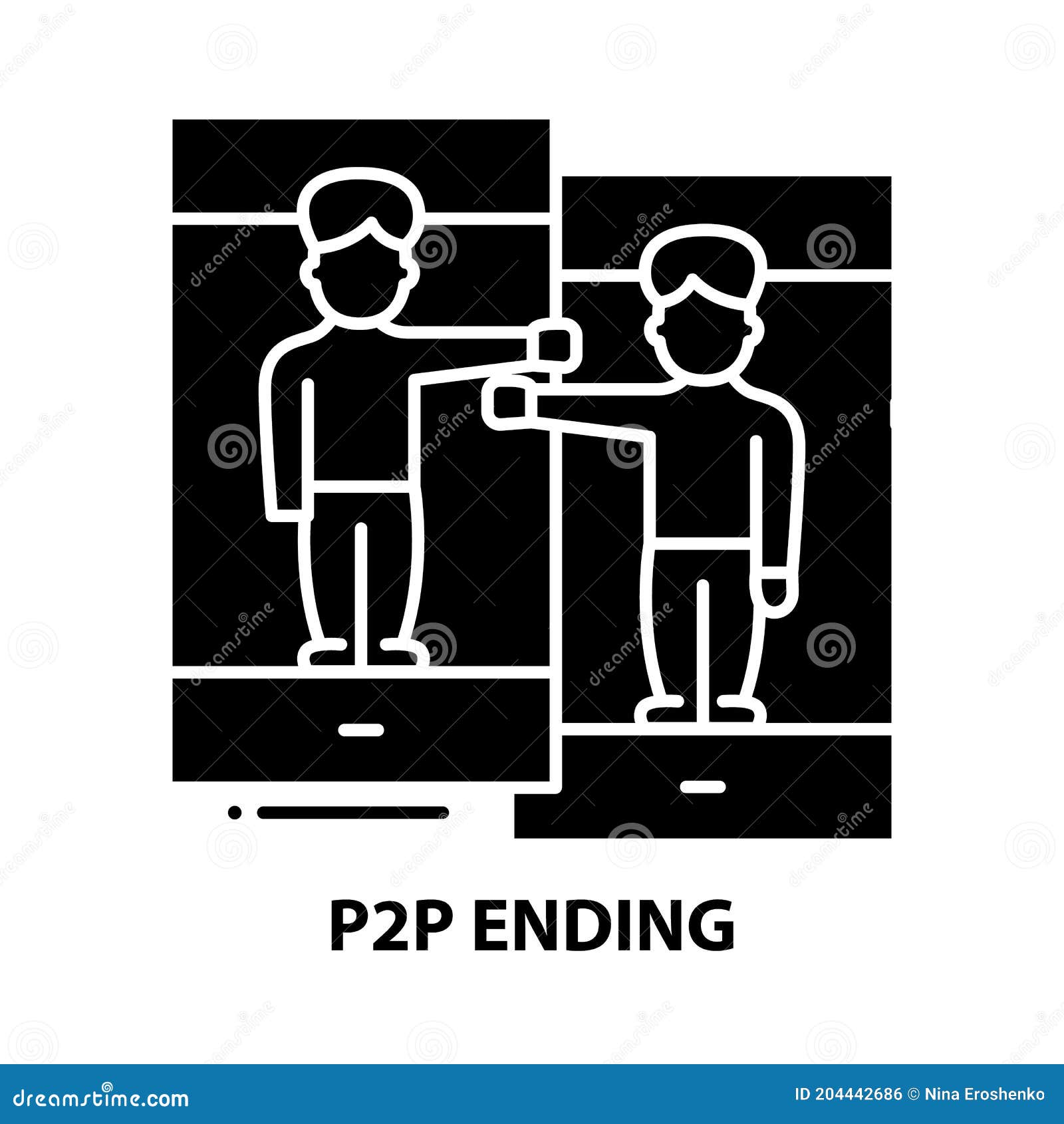 P2p Ending Icon, Black Vector Sign With Editable Strokes, Concept ...