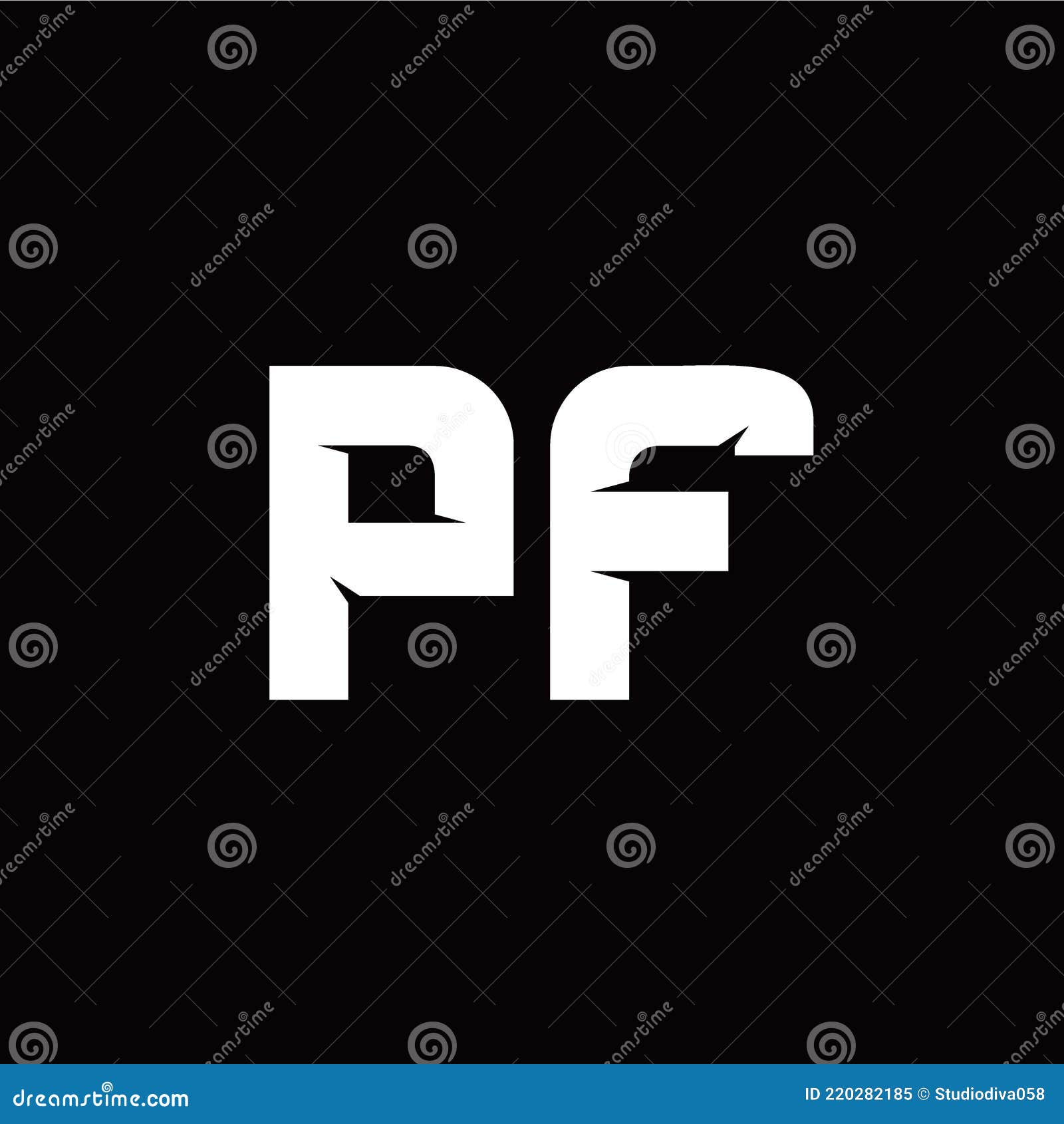 P F Letter Monogram Style Initial Logo Template Stock Illustration ...