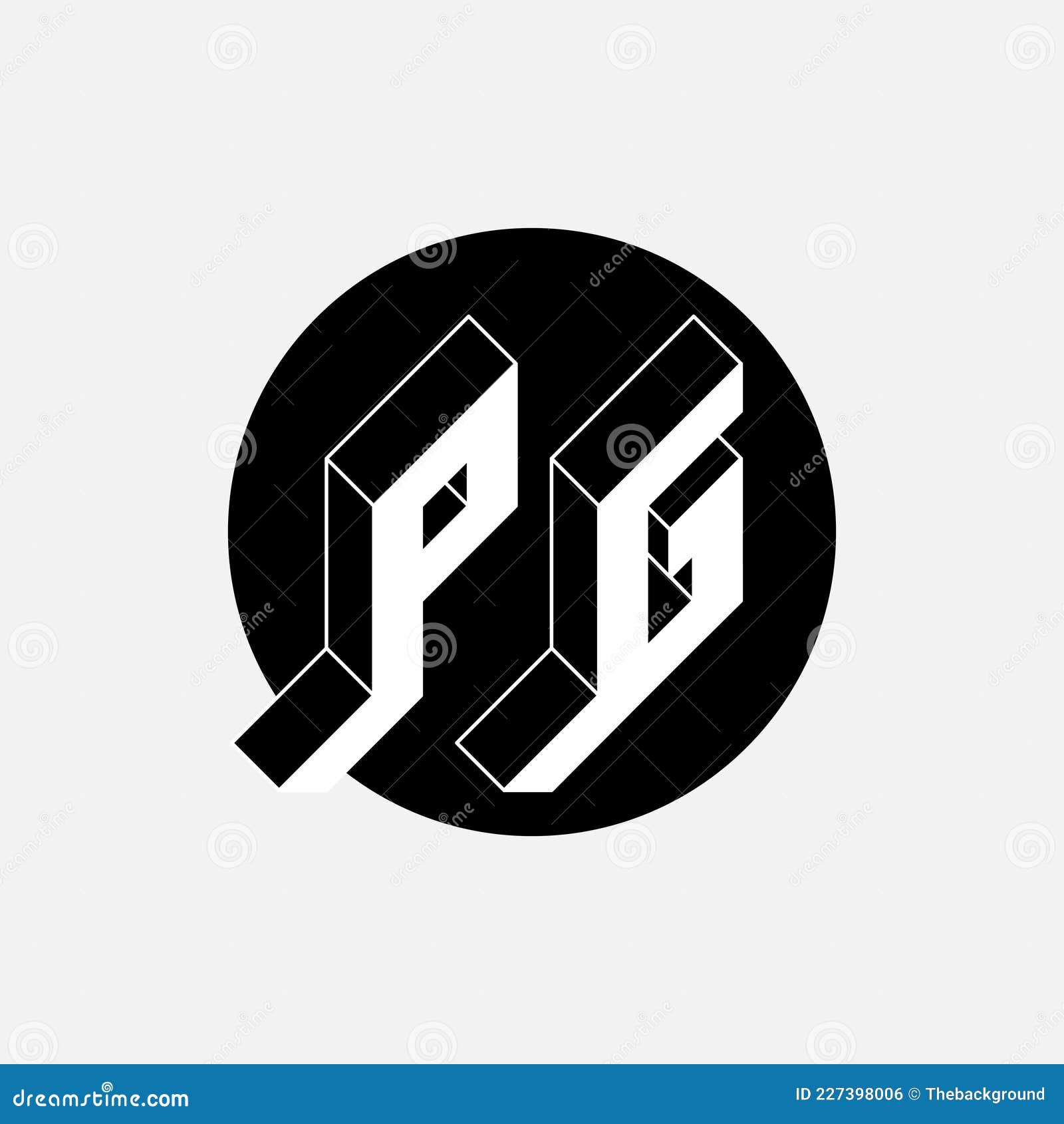 P and G - Monogram or Logotype. Isometric 3d Font for Design. PG - 2 ...