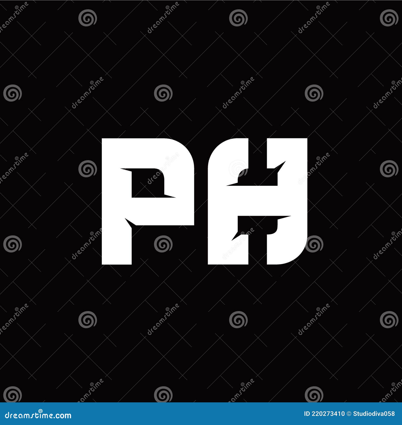 P H Letter Monogram Style Initial Logo Template Stock Illustration ...