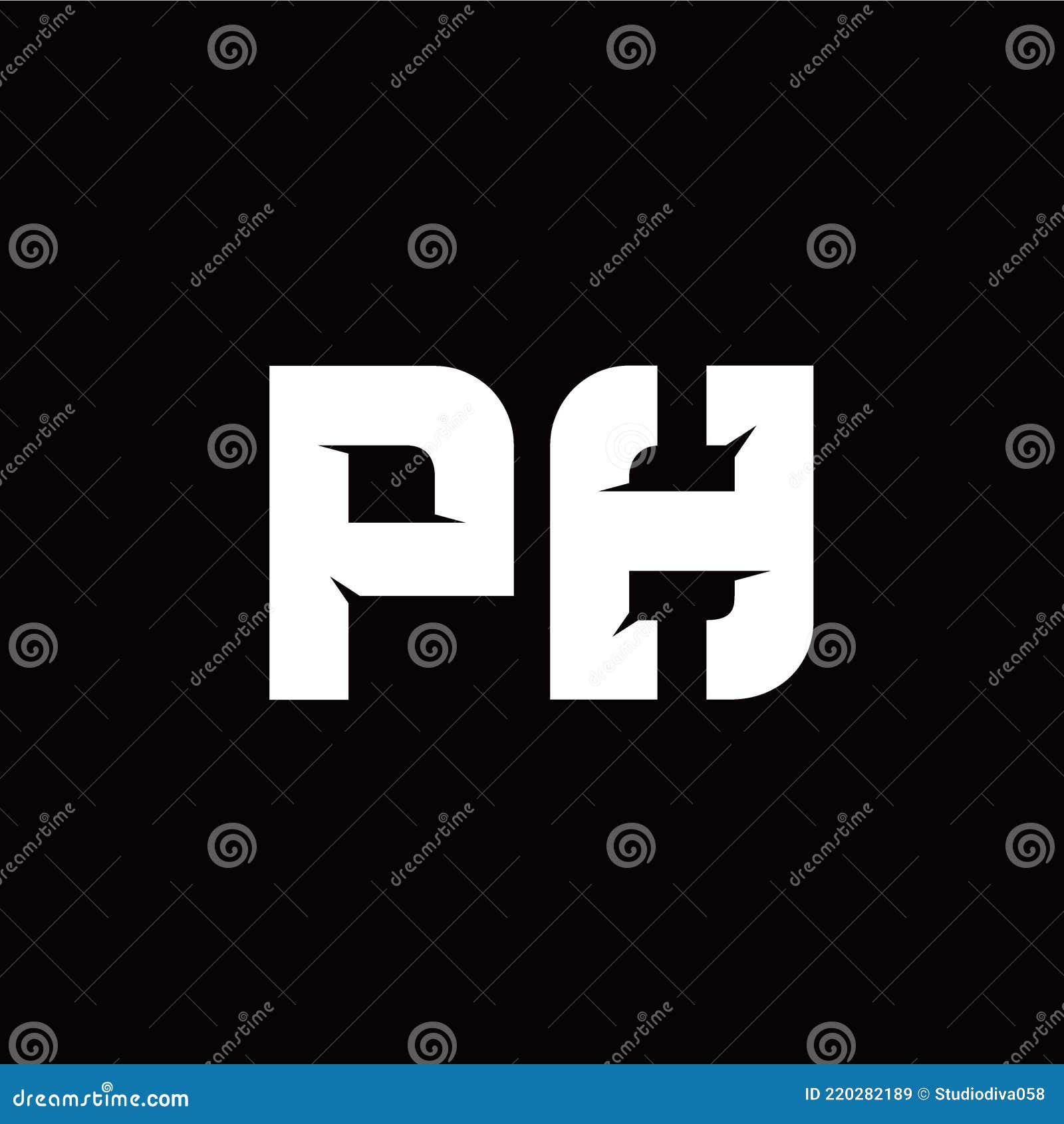 P H Letter Monogram Style Initial Logo Template Stock Illustration ...
