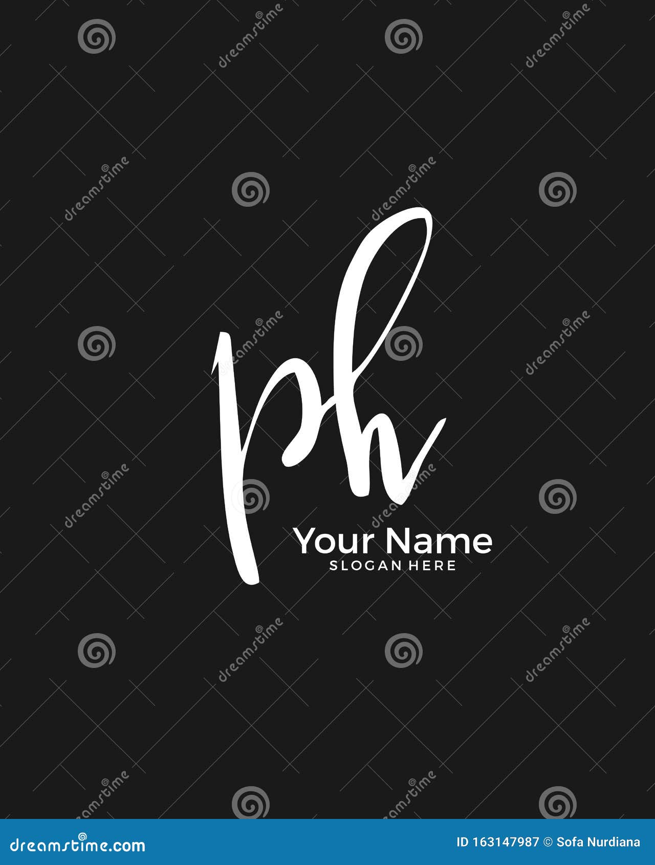 P H PH Initial Logo Signature Vector. Handwriting Concept Logo. Stock ...