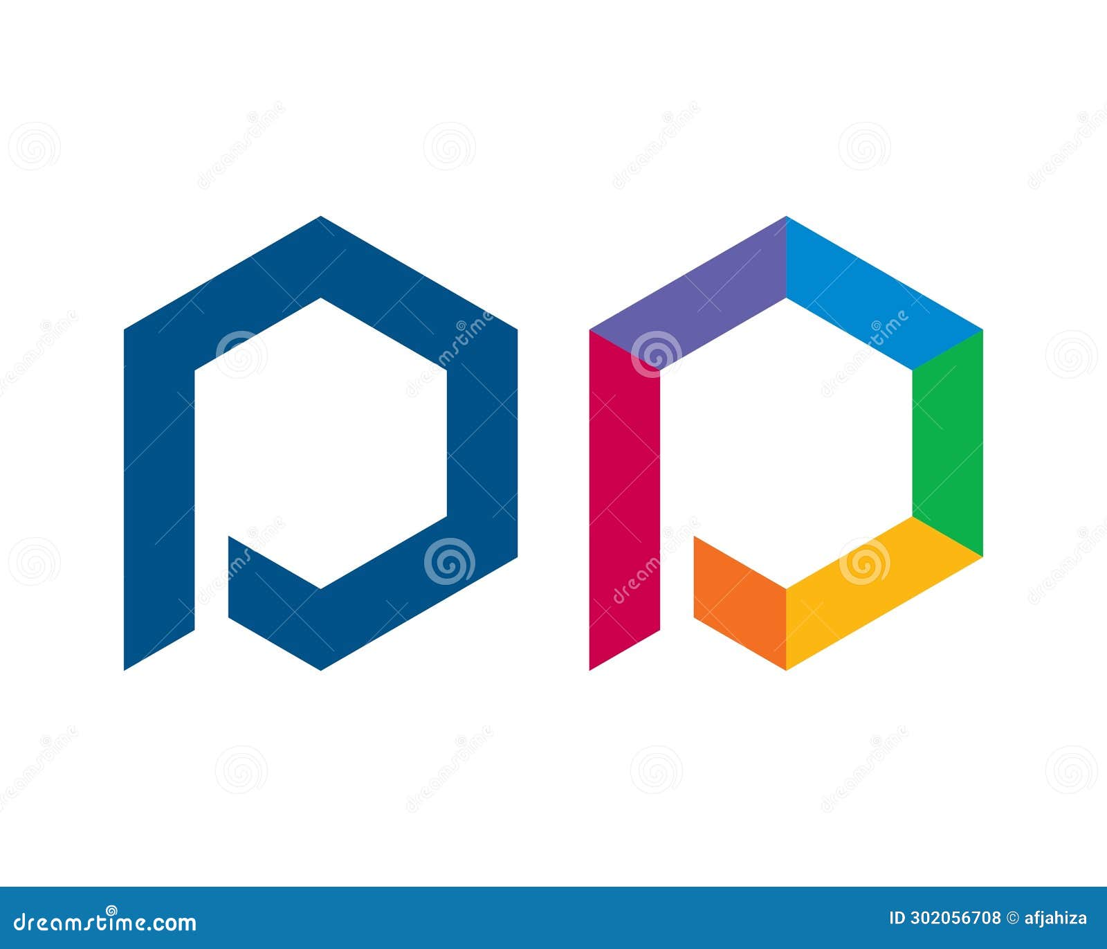 P Hexagon Logo Template Symbol Stock Vector - Illustration of cube ...
