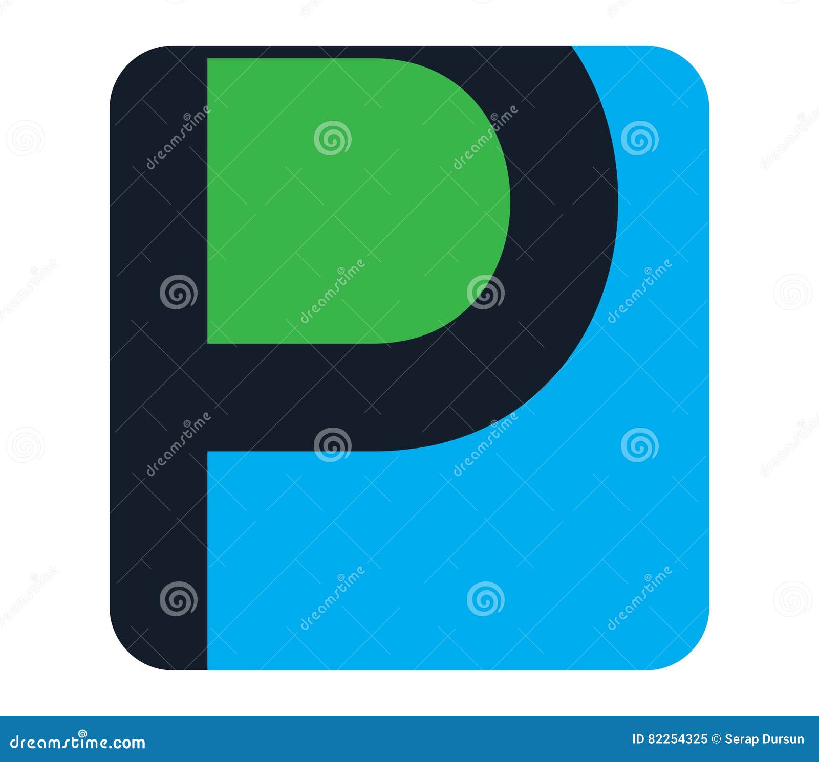 P Icon Design stock vector. Illustration of business - 82254325