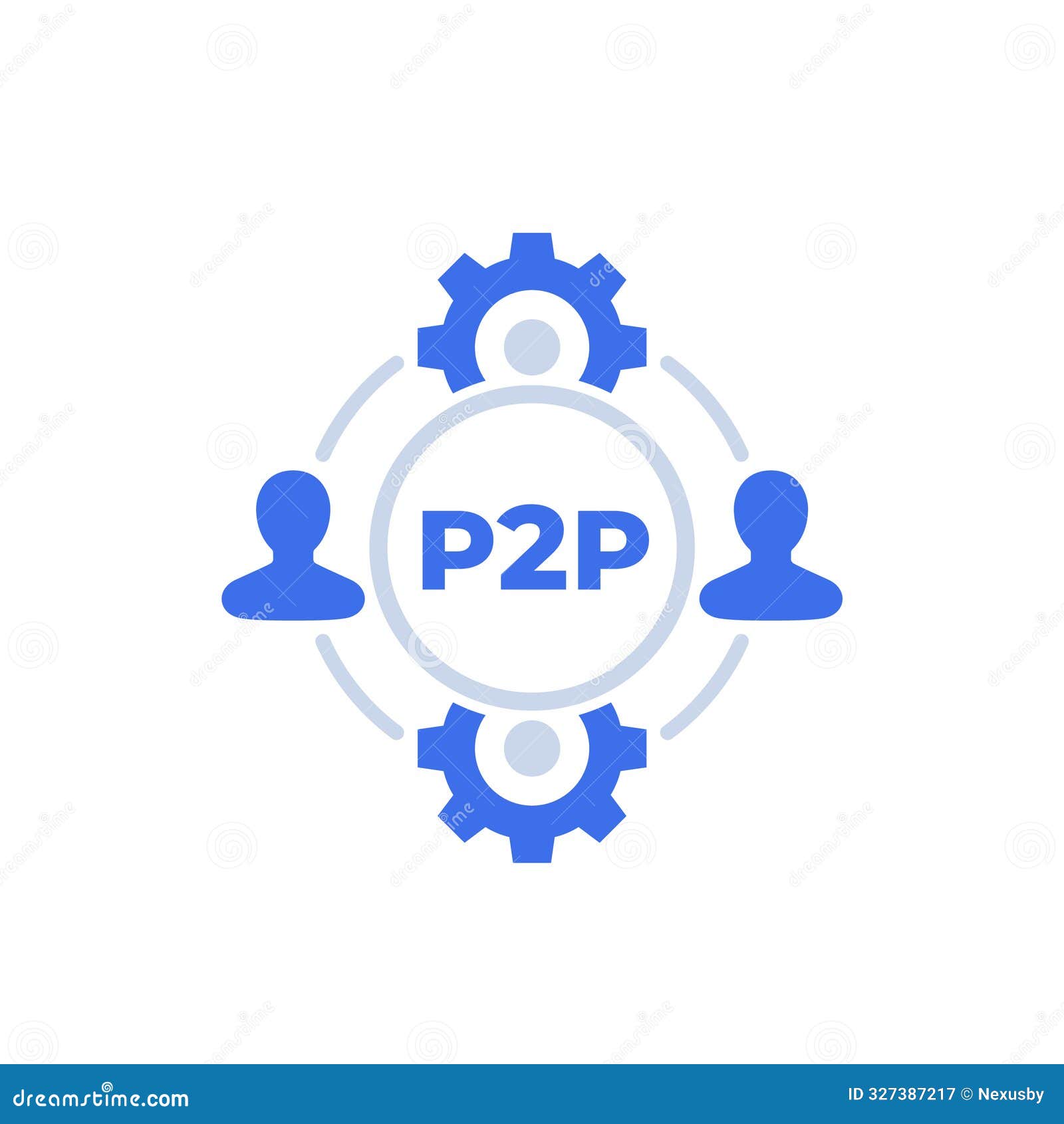 P2p Icon, Peer-to-peer Line Vector Design | CartoonDealer.com #353393527