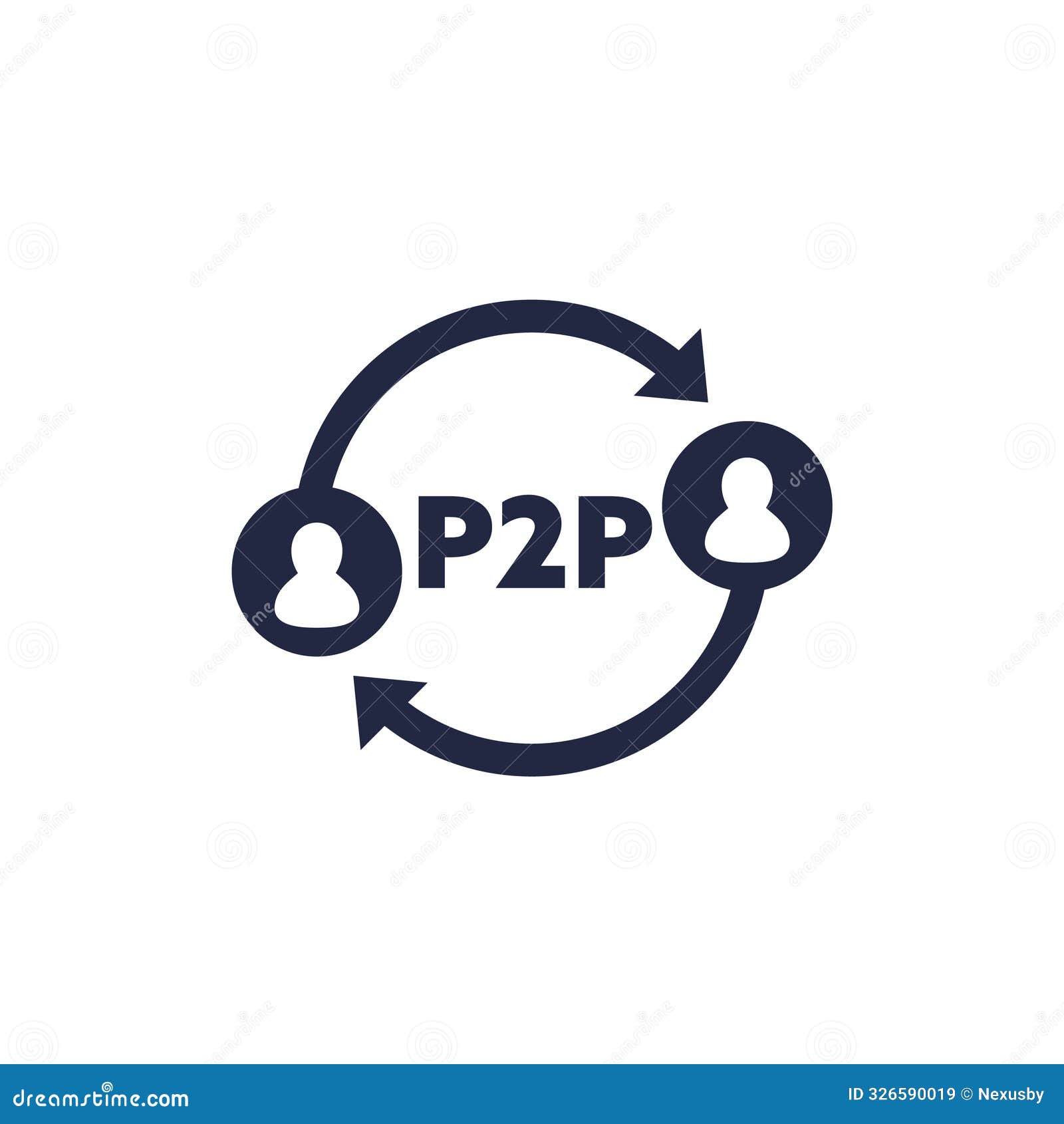 P2p Icon on White, Peer-to-peer Stock Illustration - Illustration of ...
