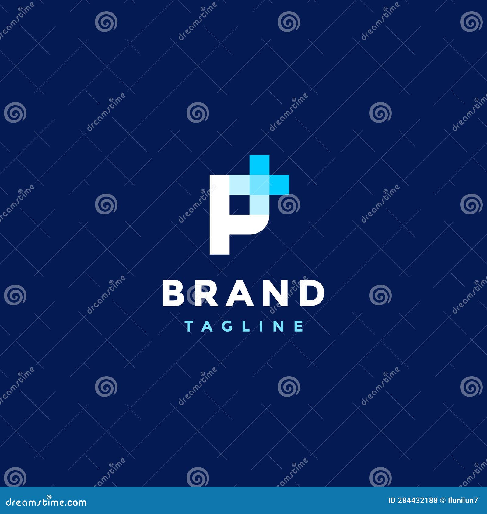 P Letter with Accent Plus Icon Design Stock Vector - Illustration of ...