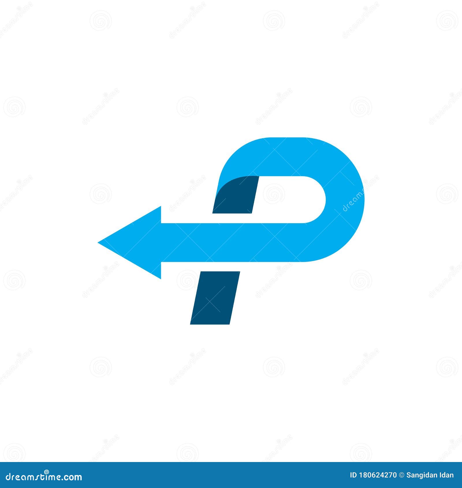 P Letter Arrow Logo Icon Illustration Vector Stock Vector ...