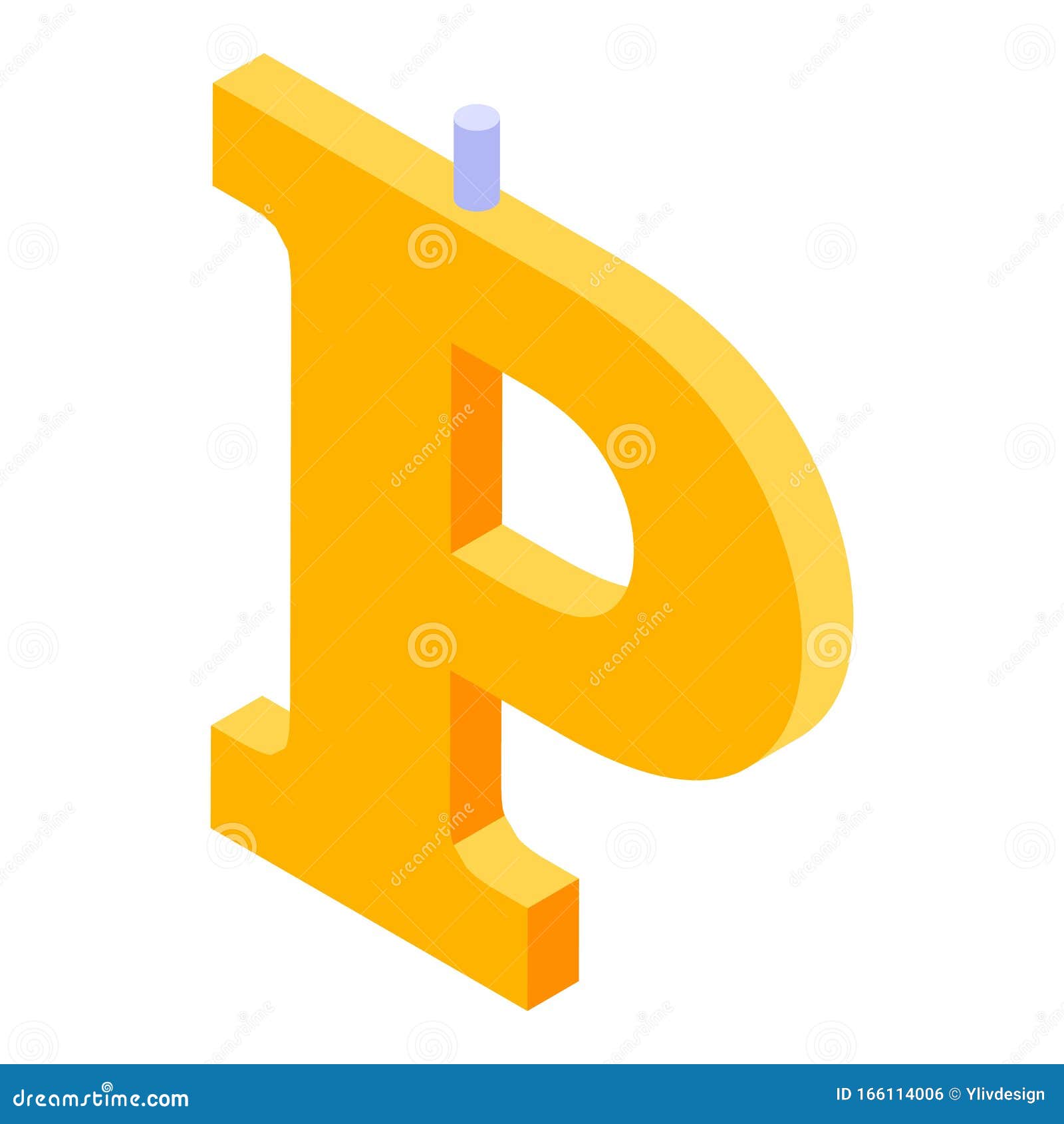 P Letter Burning Candle Icon, Isometric Style Stock Vector ...