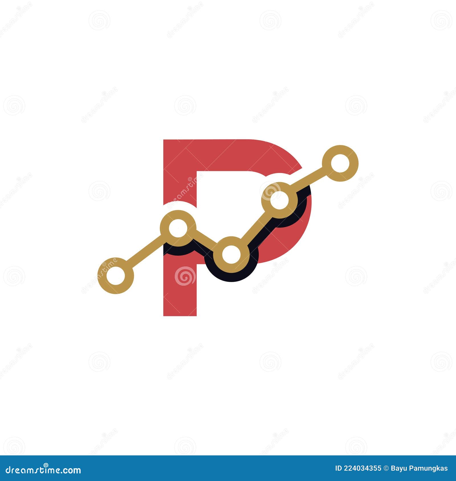 P Letter Business Stats Logo Design Element. Logo Vector Template Stock ...
