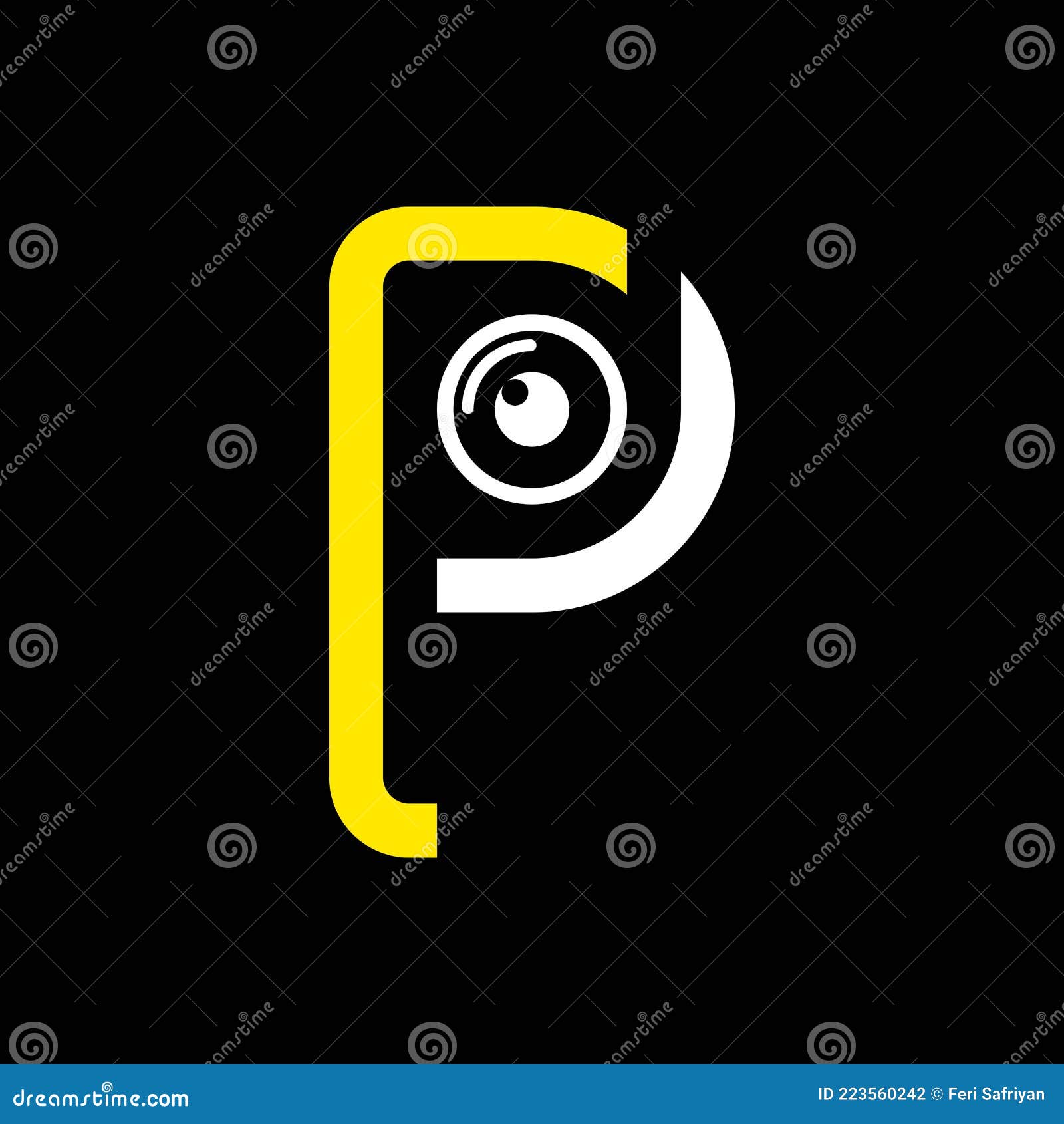 P Letter Camera Icon Vector Stock Vector - Illustration of equipment ...