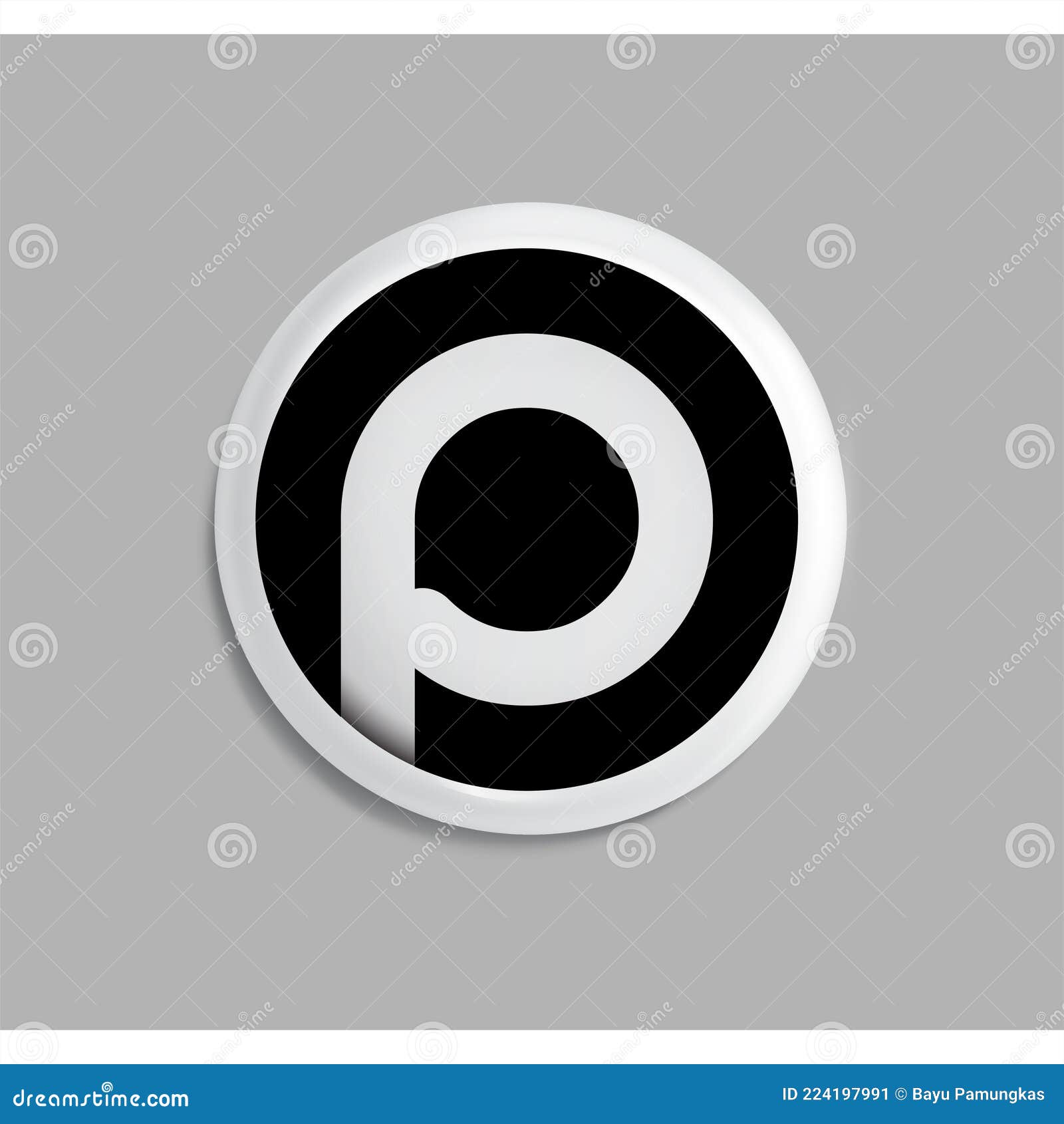 P Letter in Cirkel Pictogram Logo Element. Letter-logo Vector ...