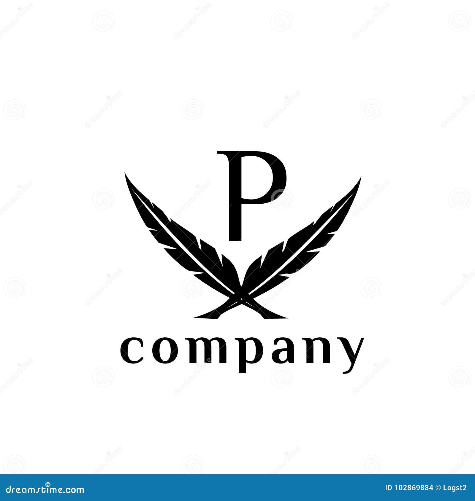 P Letter Feather Vector Logo Design Template Stock Vector ...