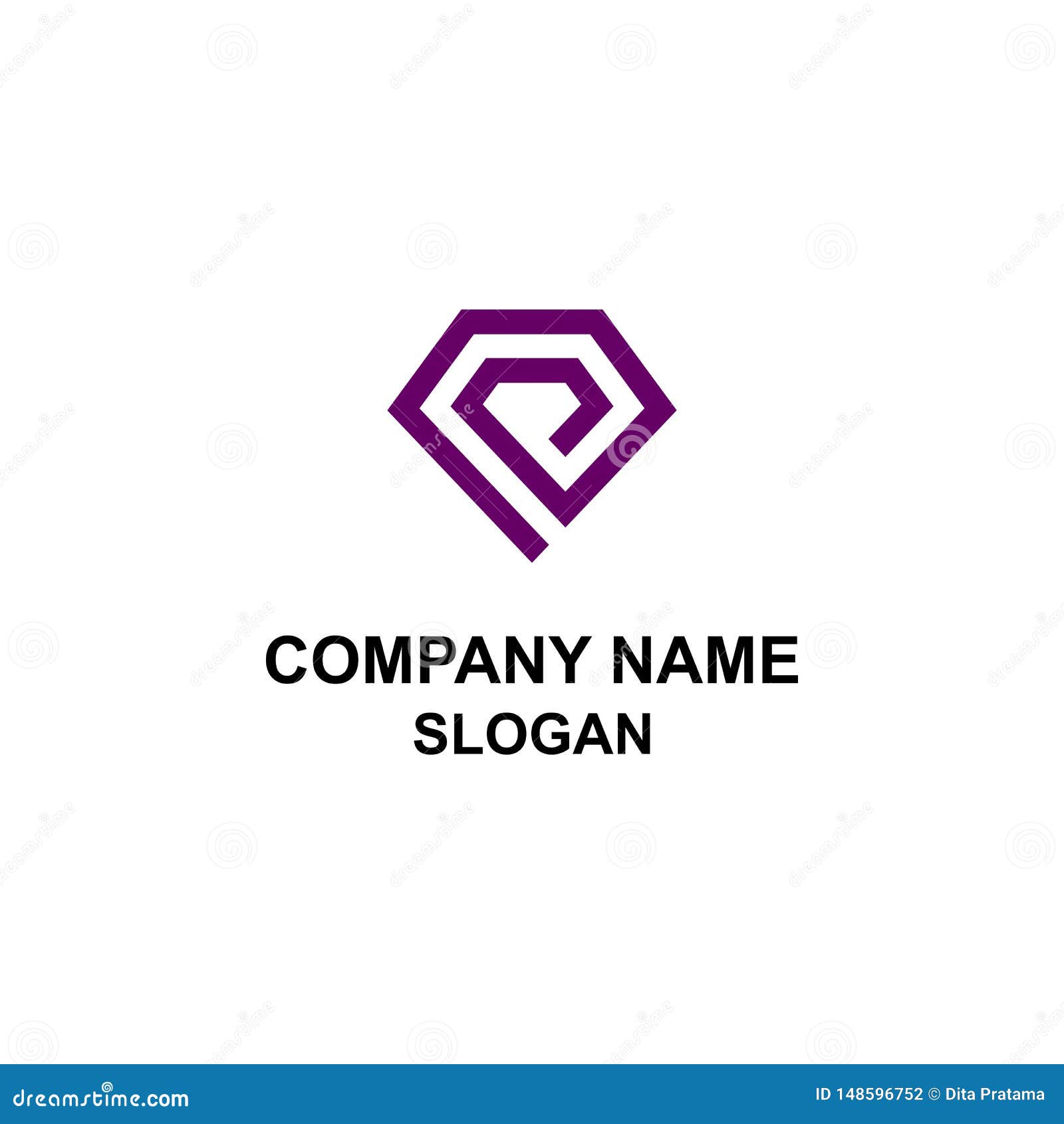 P Letter Initial Diamond Logo. Stock Illustration - Illustration of ...