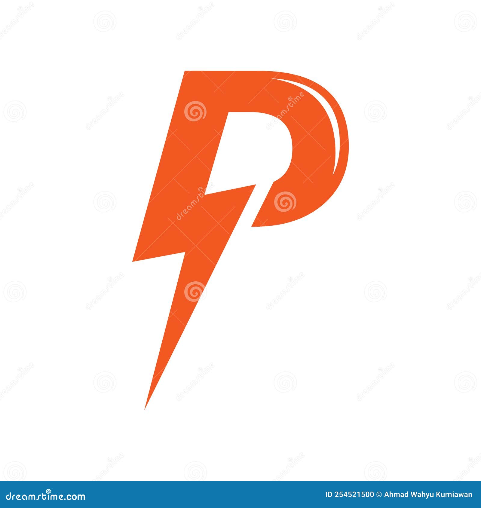 P Letter Initial Power Lightning Logo Stock Vector - Illustration of ...