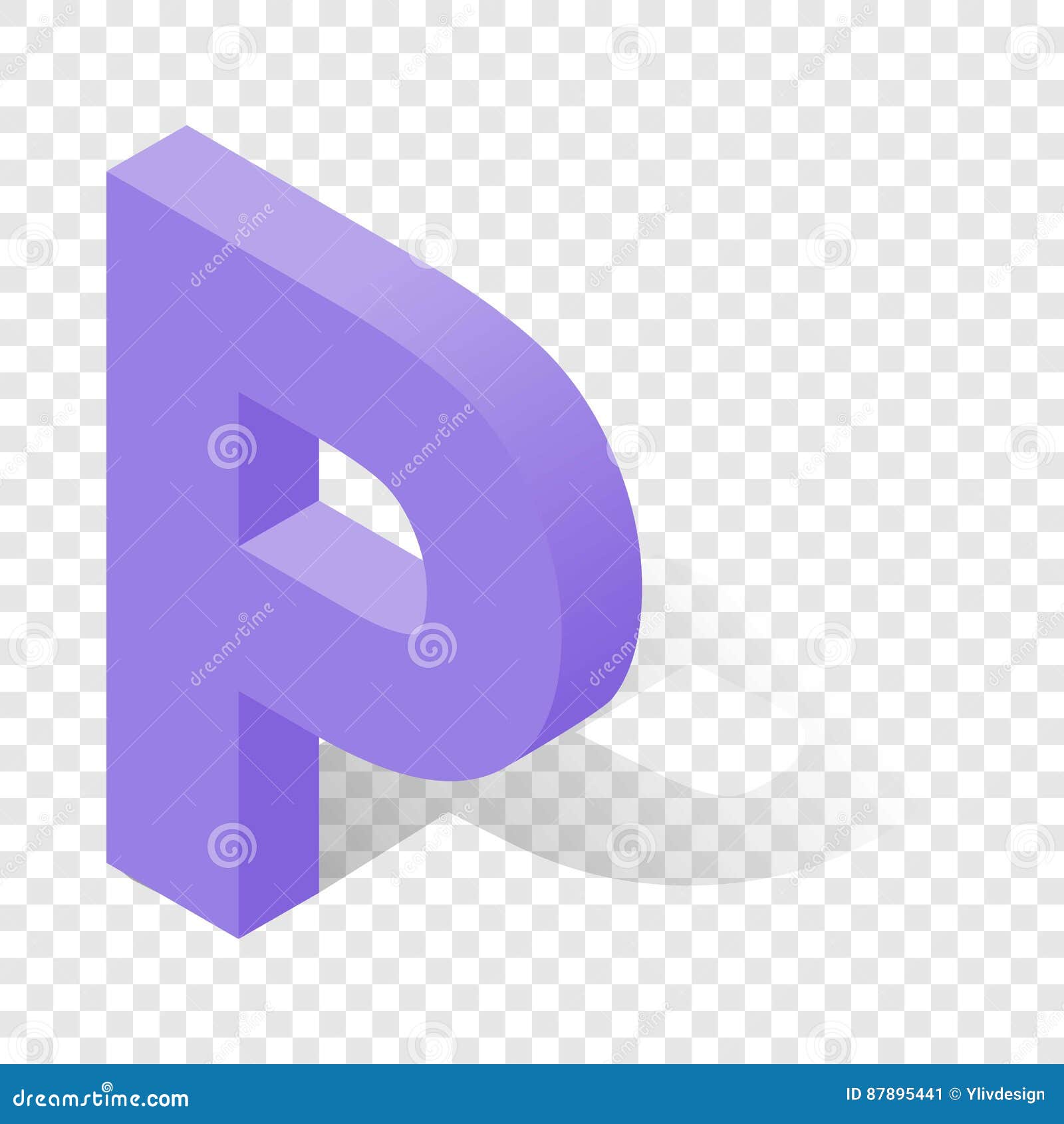 P Letter in Isometric 3d Style with Shadow Stock Vector - Illustration ...