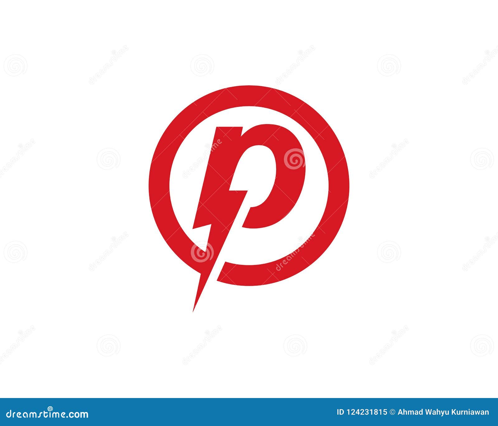 P Letter Lightning Logo Template Stock Vector - Illustration of ...
