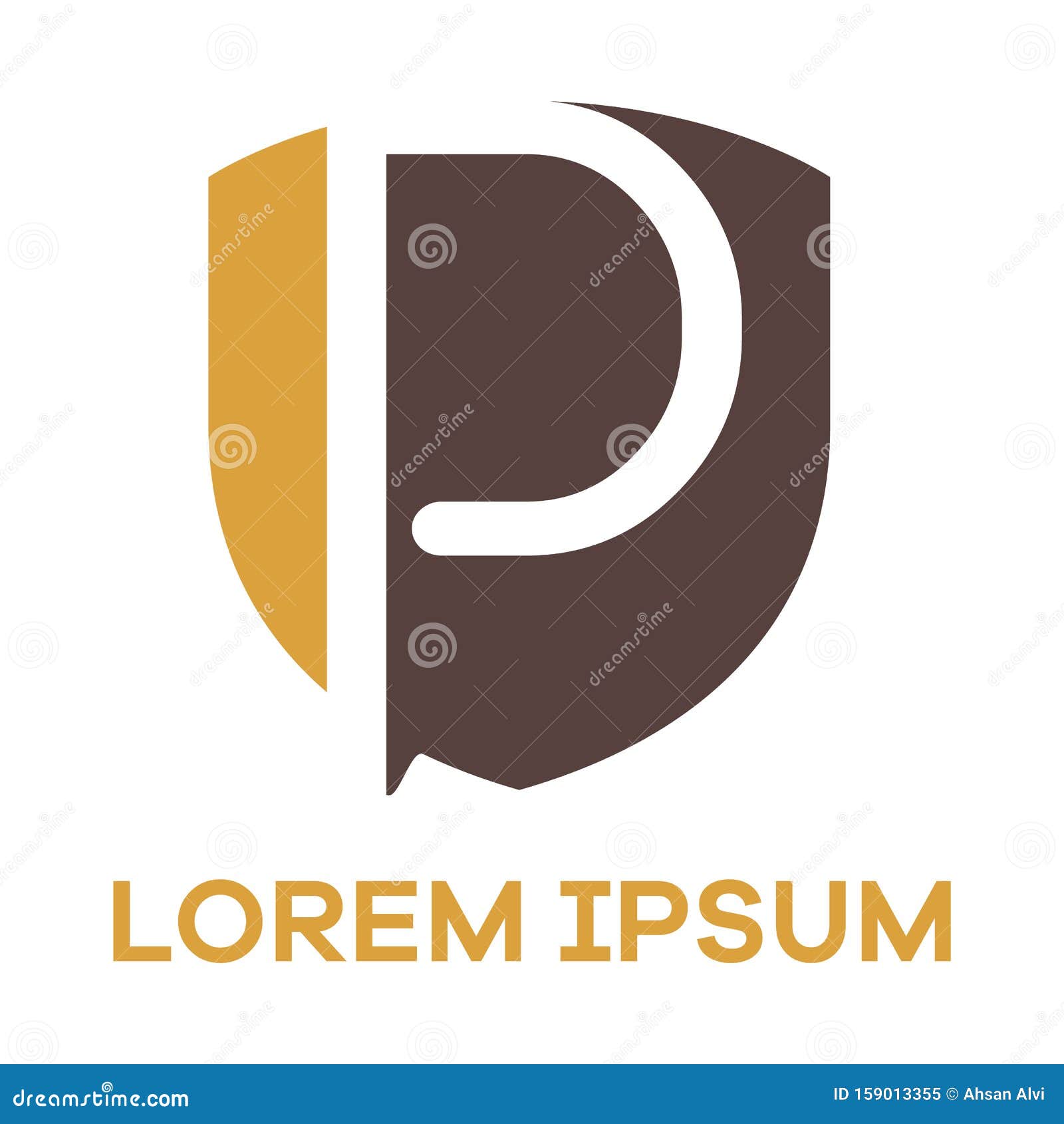 P Letter Logo Design. Letter P in Shield Vector Illustration. Safety ...