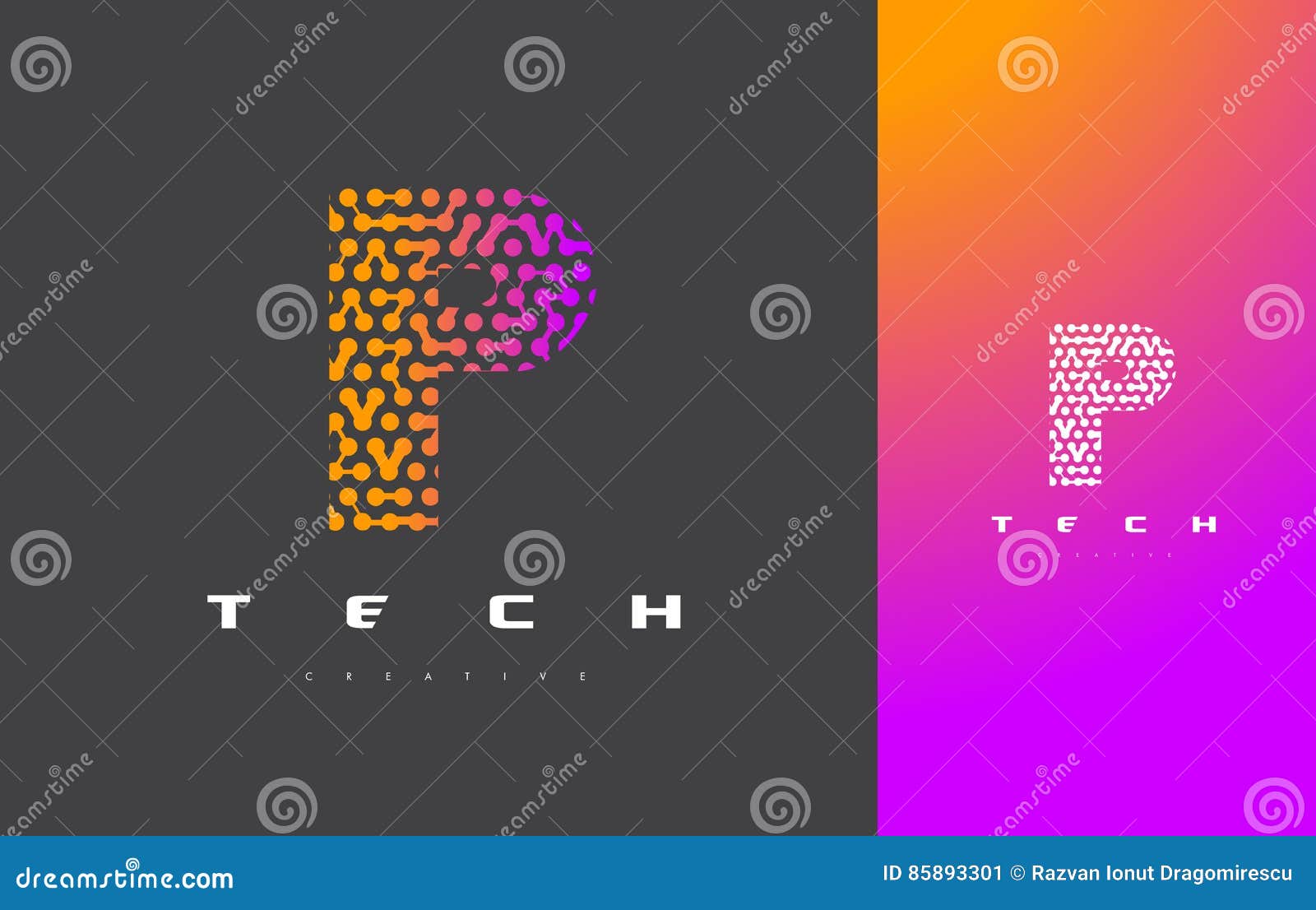 P Letter Logo Technology. Connected Dots Letter Design Vector. Stock ...