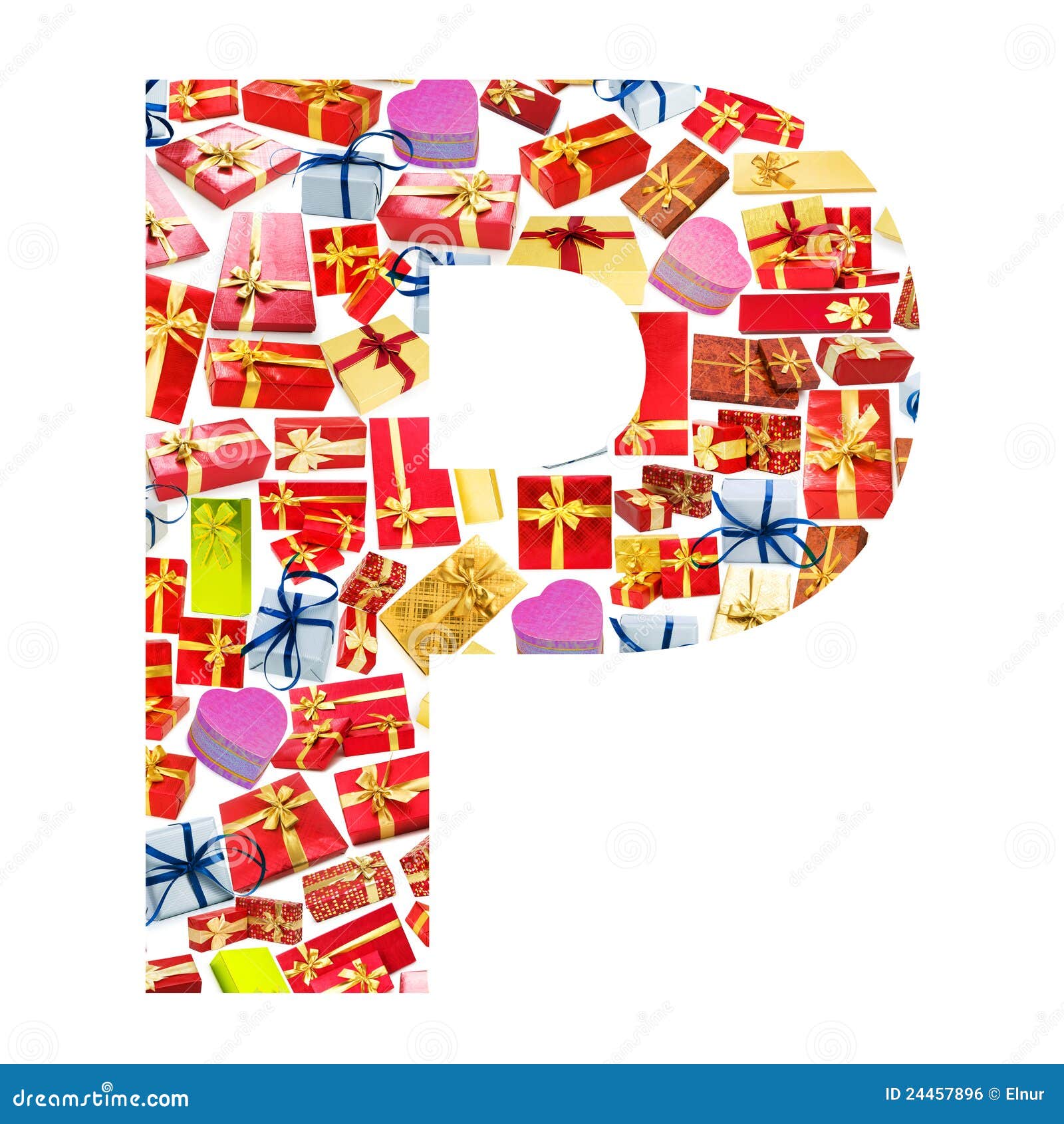 P Letter made of giftboxes stock photo. Image of alphabet - 24457896