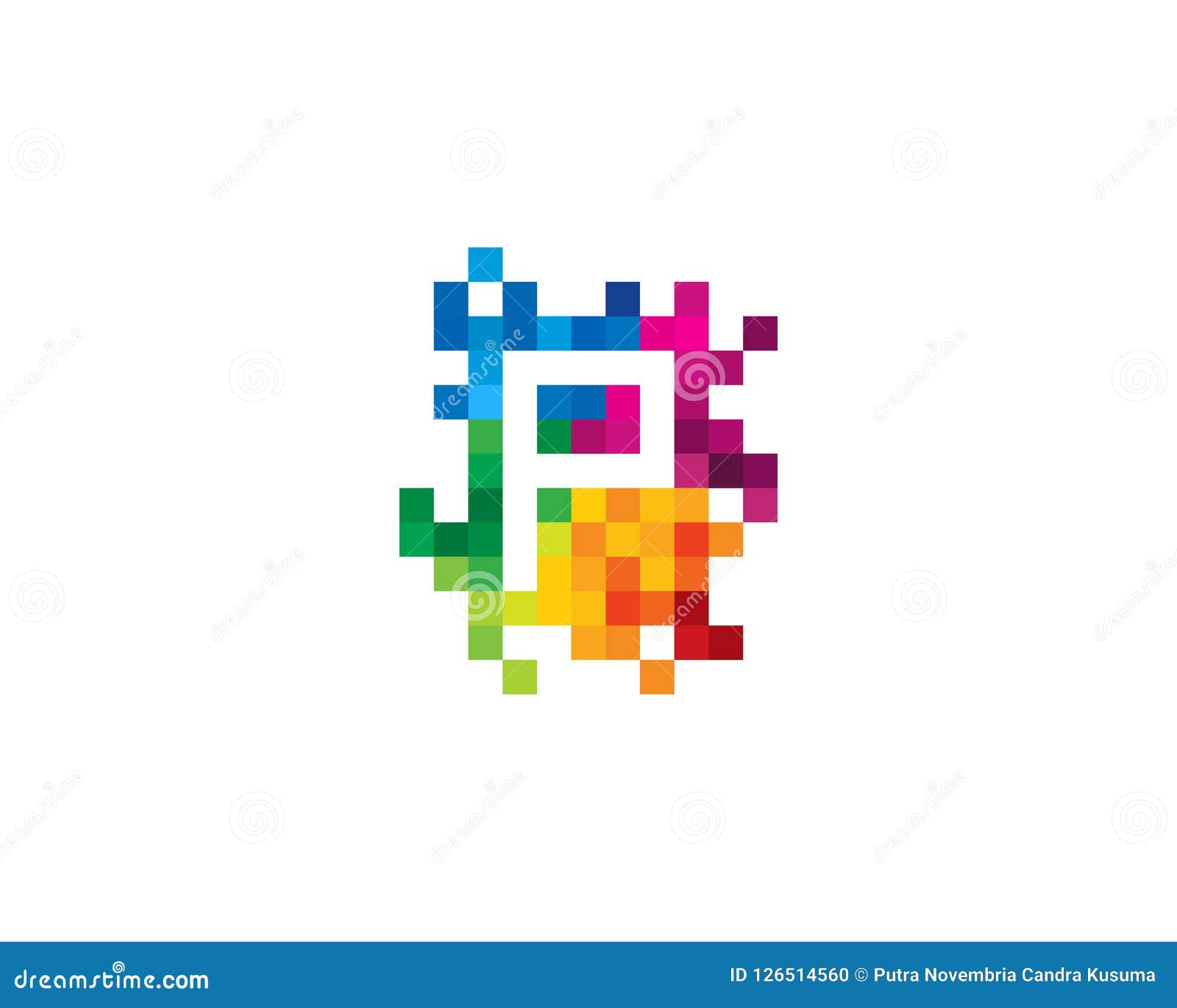 P Letter Mosaic Pixel Logo Icon Design Stock Vector - Illustration of ...