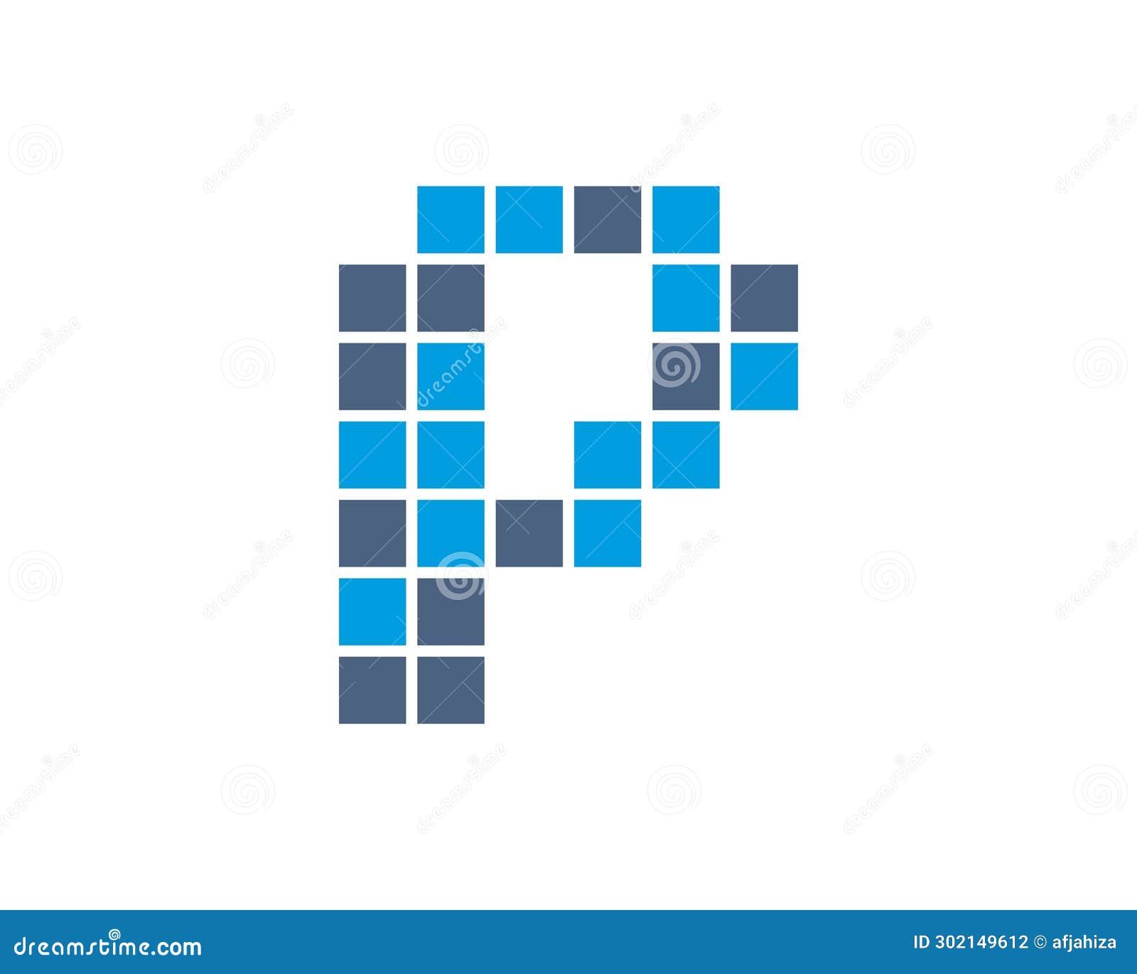P Letter Pixel Logo Design Template Stock Illustration - Illustration ...