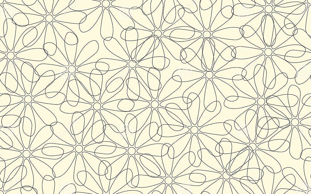 Line Art Floral Seamless Pattern Minimal Decorsative Simple Texture Vector Patterns Stock Vector ...