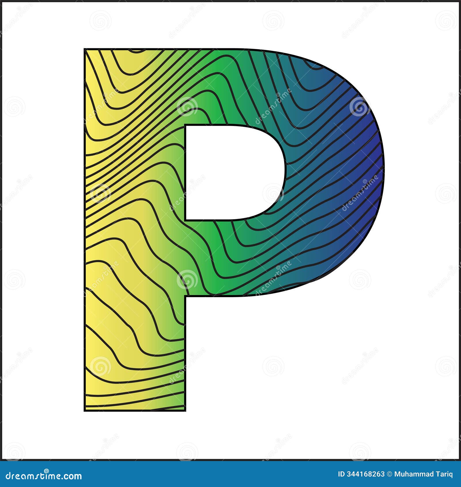 1P P Logo Vector Illustration - Letter P Logo - Wavy Warped Text ...