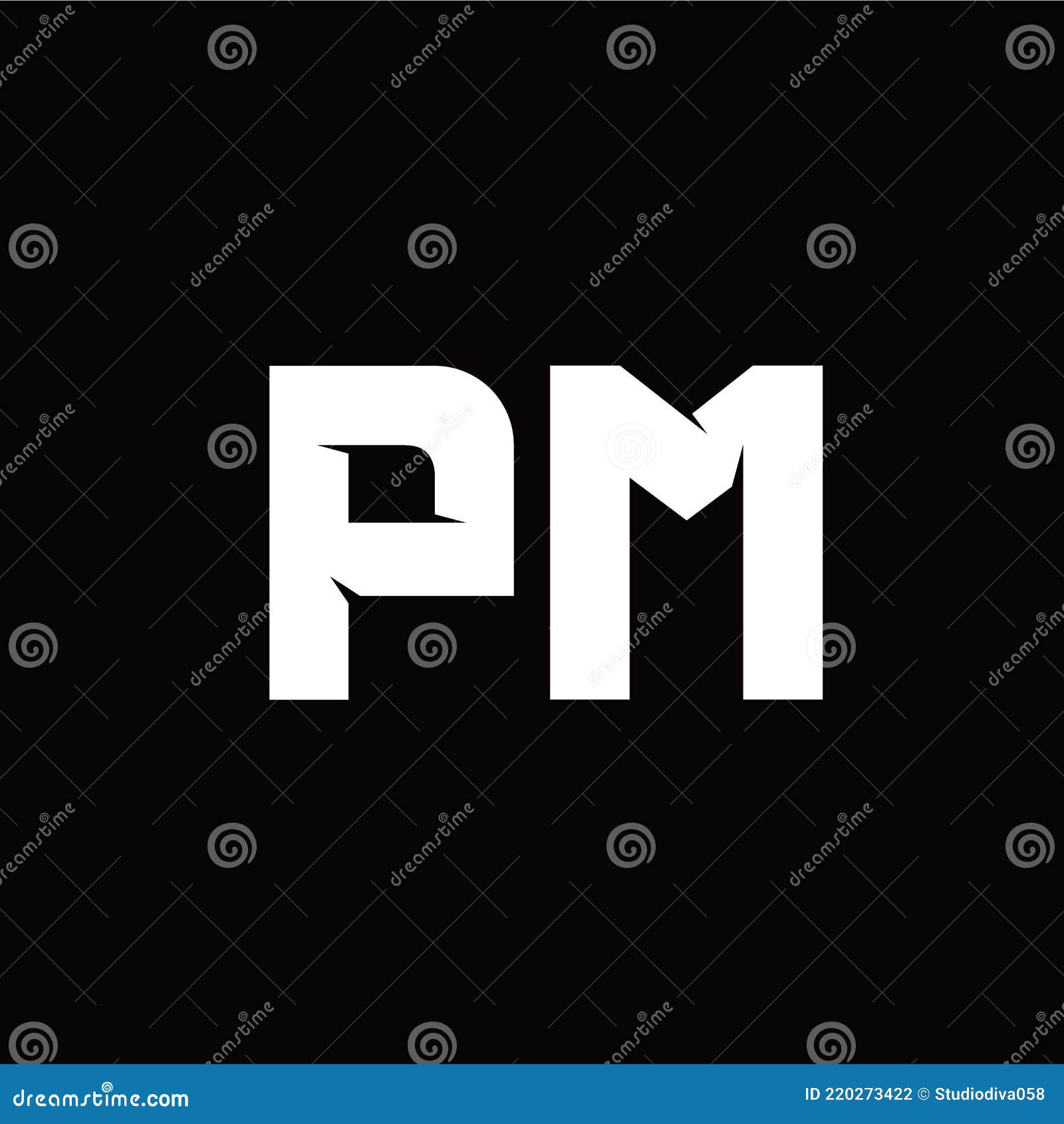P M Letter Monogram Style Initial Logo Template Stock Illustration ...