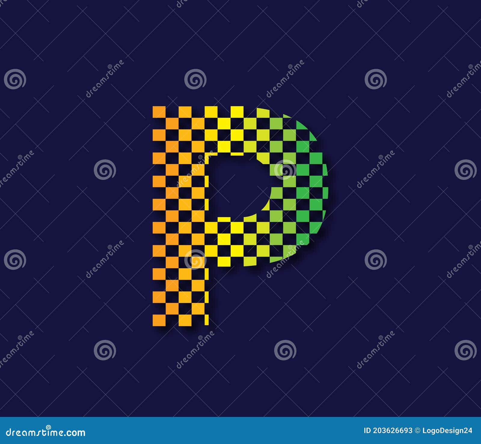 P Megapixels Creative Logo Design Concept Stock Vector - Illustration ...