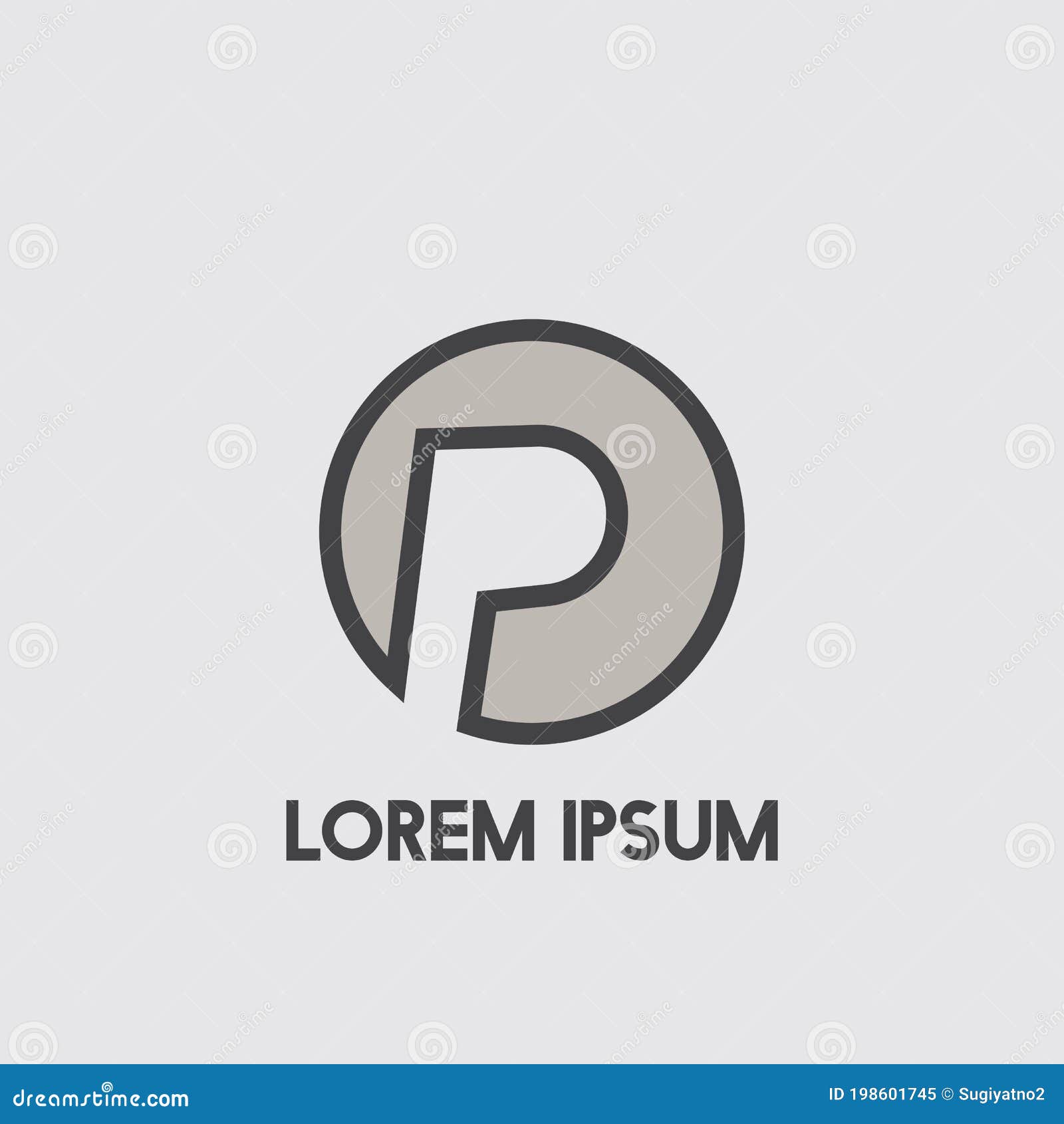 P Negative Space Initial Logo Concept Circle Icon Template Stock Vector ...