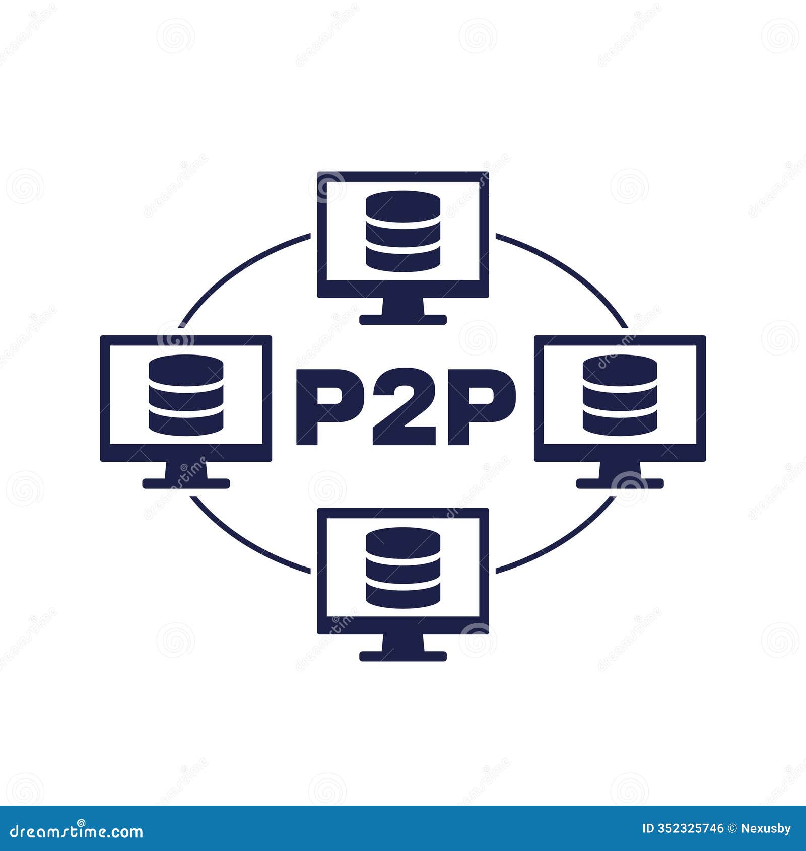 Peer To Peer Icon Line Art Vector | CartoonDealer.com #330132443