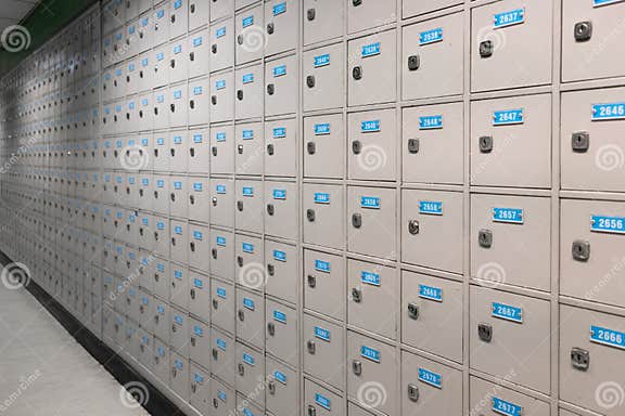 P. O. Box, Mail Box or P O Boxes with Numbers Stock Image - Image of ...