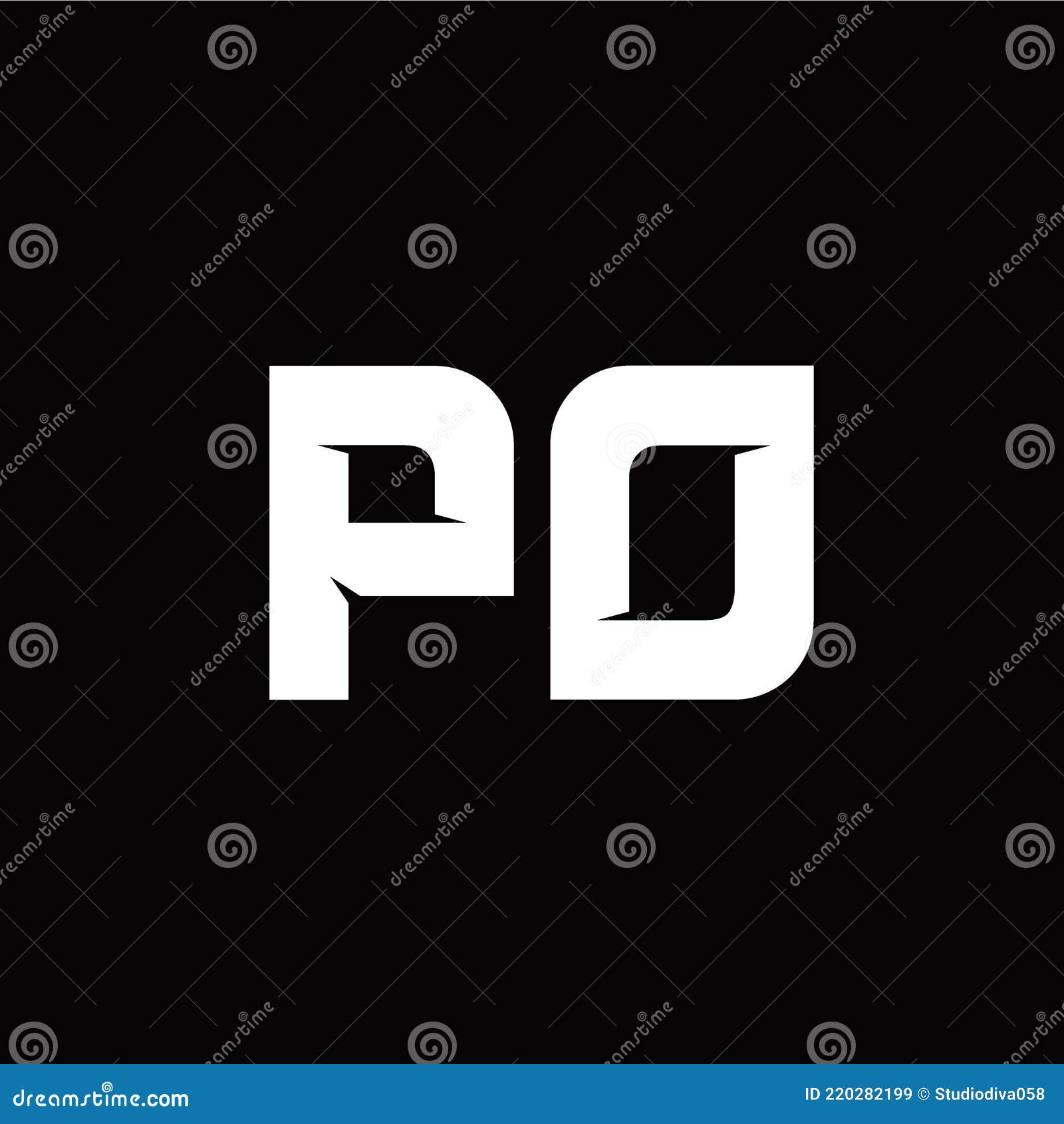 P O Letter Monogram Style Initial Logo Template Stock Illustration ...